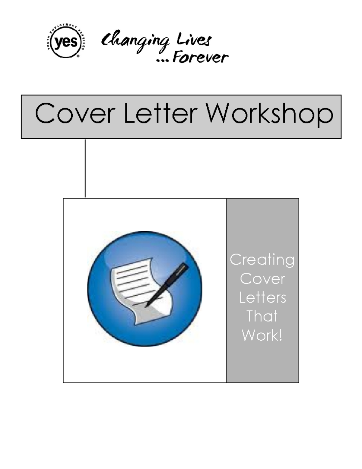 Cover Letter Workbook - Cover Letter Workshop Creating Cover Letters ...