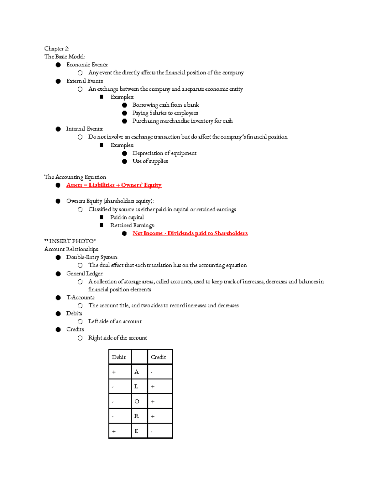 Chapter 2 Notes - Chapter 2: The Basic Model: Economic Events: Any ...