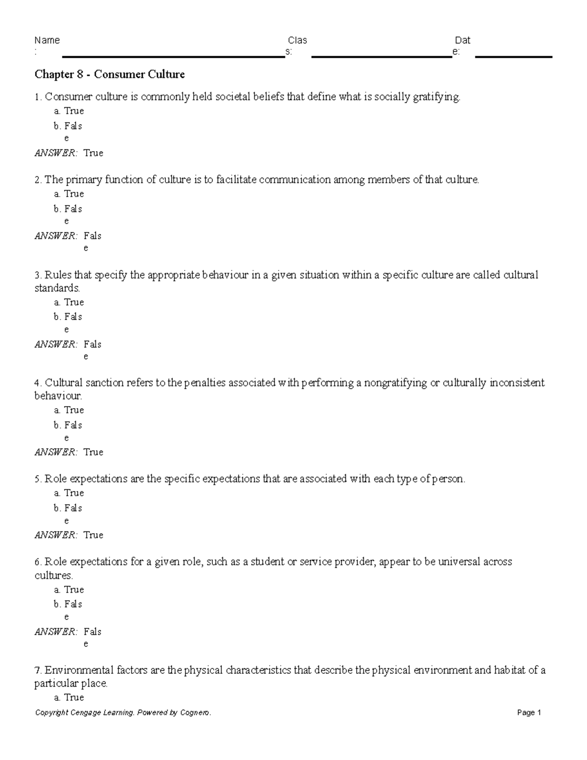 Chapter 8 Consumer Culture - Chapter 8 - Consumer Culture 1. Consumer ...