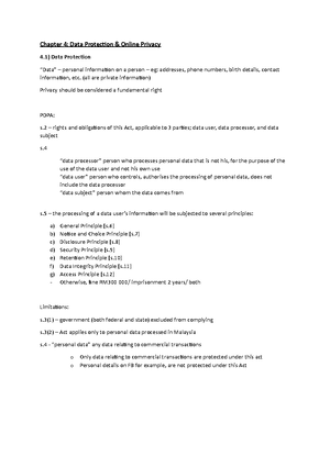7 principles of PDPA - Notes - PDPA- Cyberlaw The application of the ...