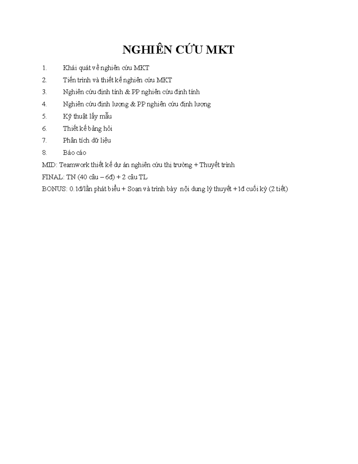 Nghiên CỨU MKT - fdvc - NGHIÊN CỨU MKT Khái quát về nghiên cứu MKT Tiến ...