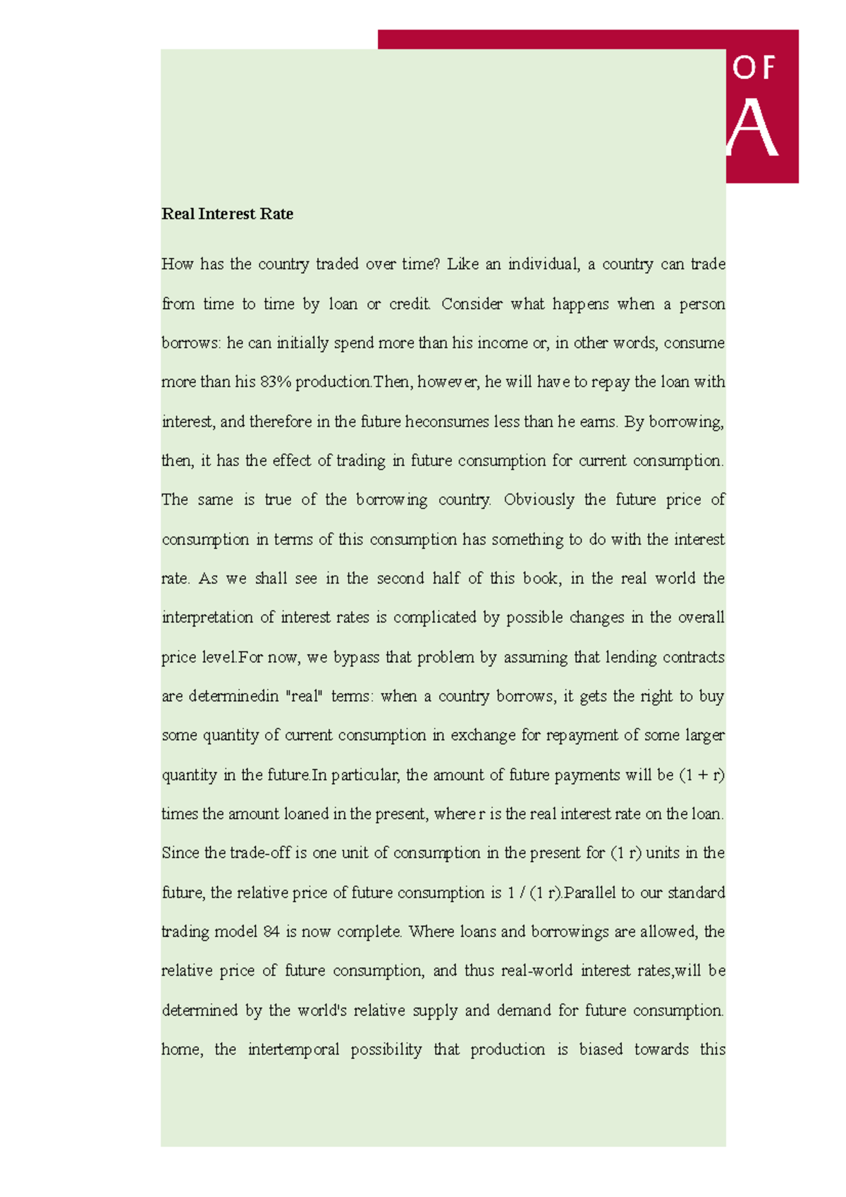 Documents Economics - Real Interest Rate - Real Interest Rate How has ...