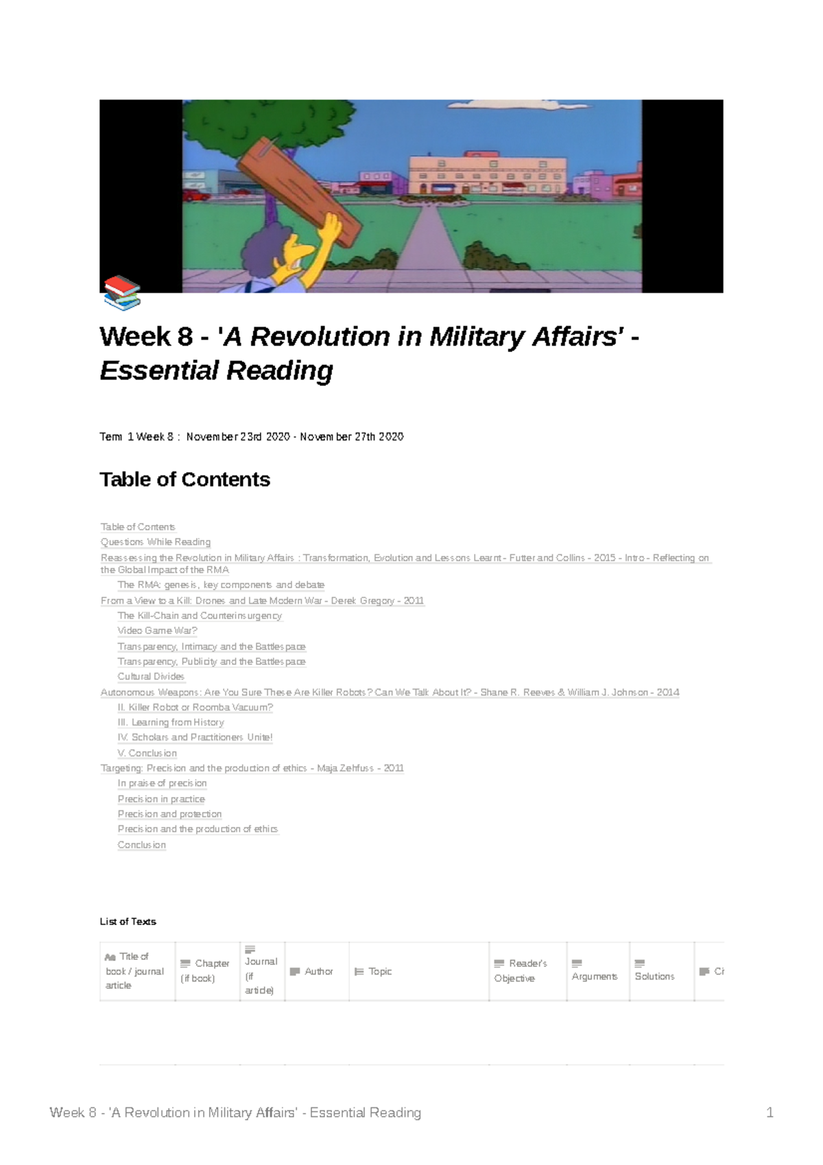Week 8 - A Revolution in Military Affairs - Essential Reading - Reeves ...