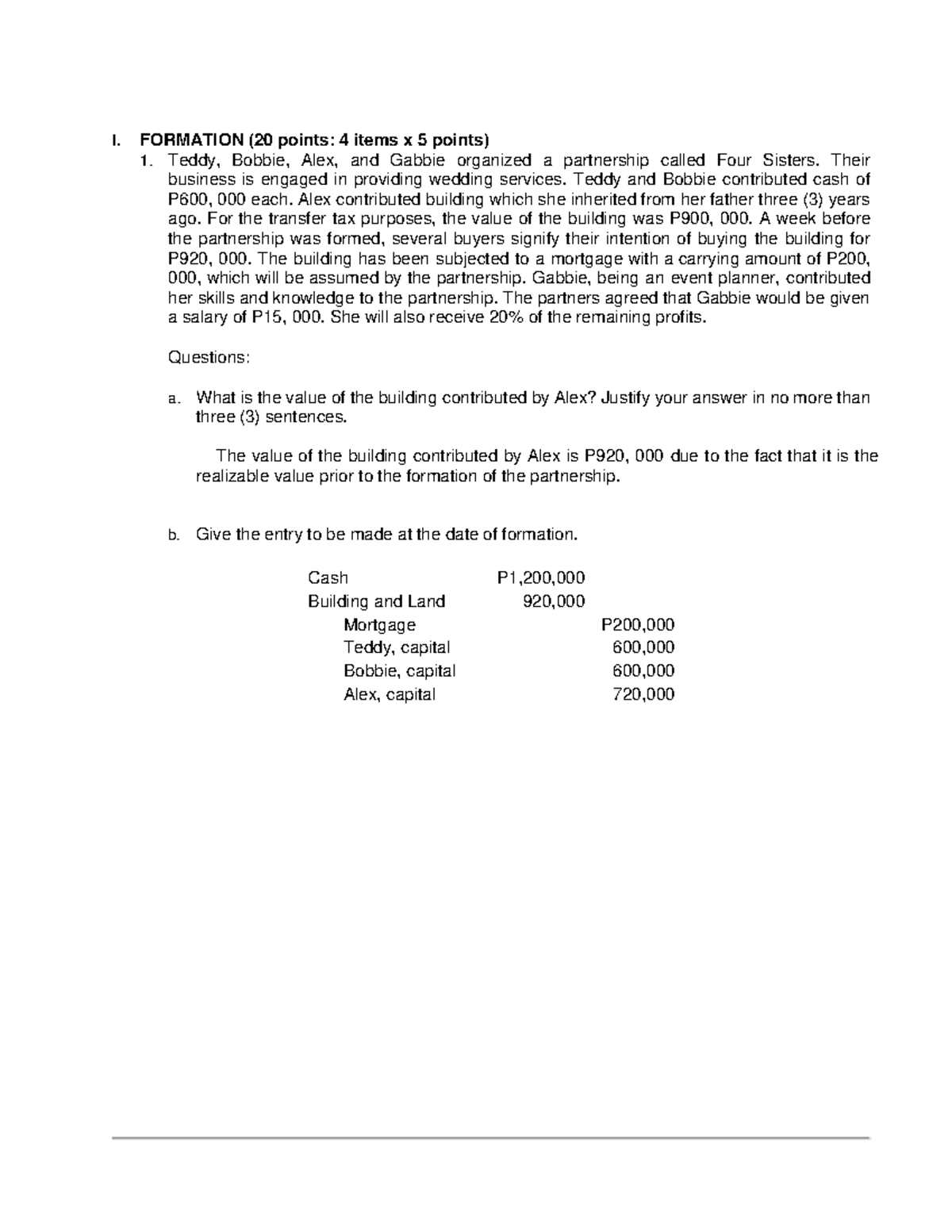 G01 Task Performance 1 - I. FORMATION (20 points: 4 items x 5 points) 1 ...