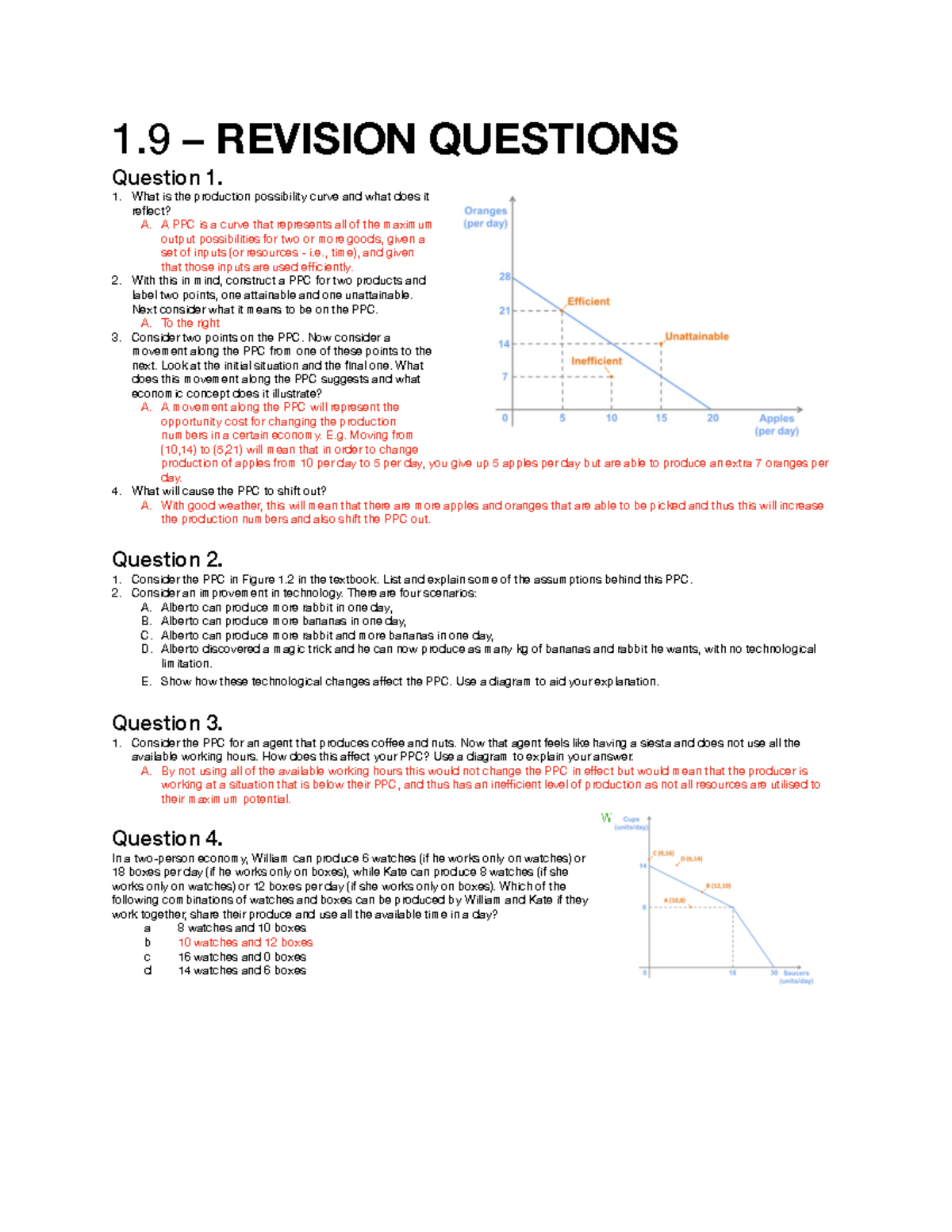 Chapter 1 Revision Questions - 1 – REVISION QUESTIONS Question 1. 1 ...