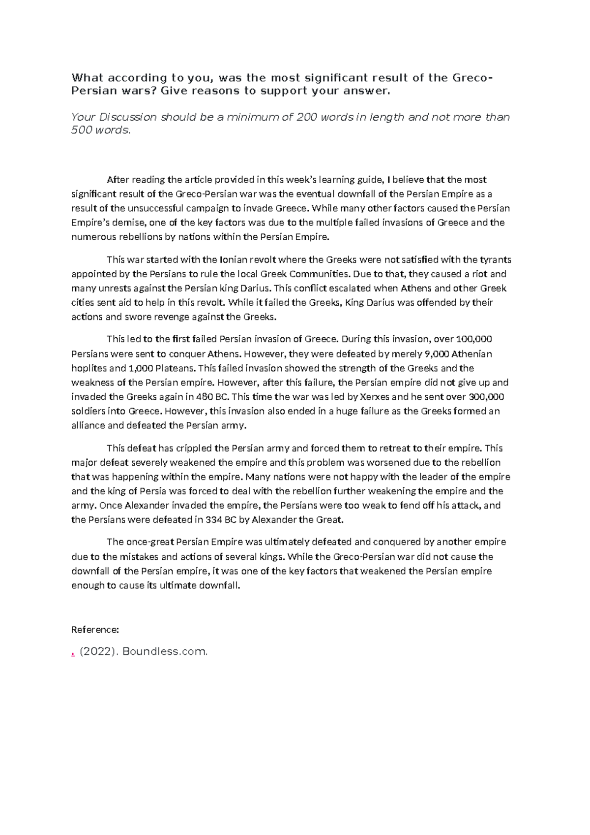 Greek and roman civilization discussion 3 - What according to you, was ...