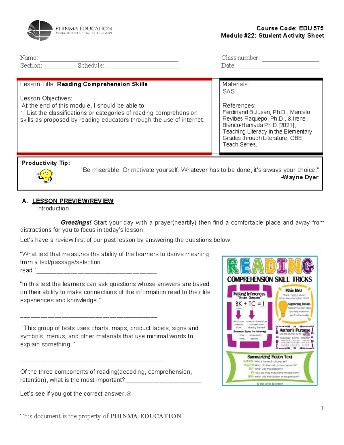 EDU 575 SAS Day 22 - SDVDSVDSVDS - Module #22: Student Activity Sheet Name: - Studocu