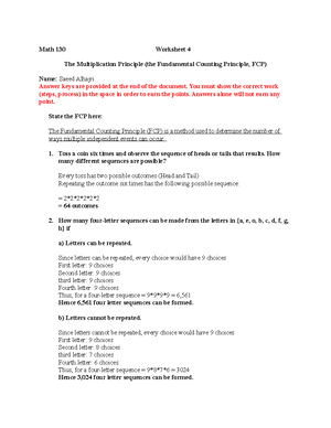 Studocu Worksheet-7-Conditional Probability - Math 130 Worksheet 7 Conditional Probability Name ...