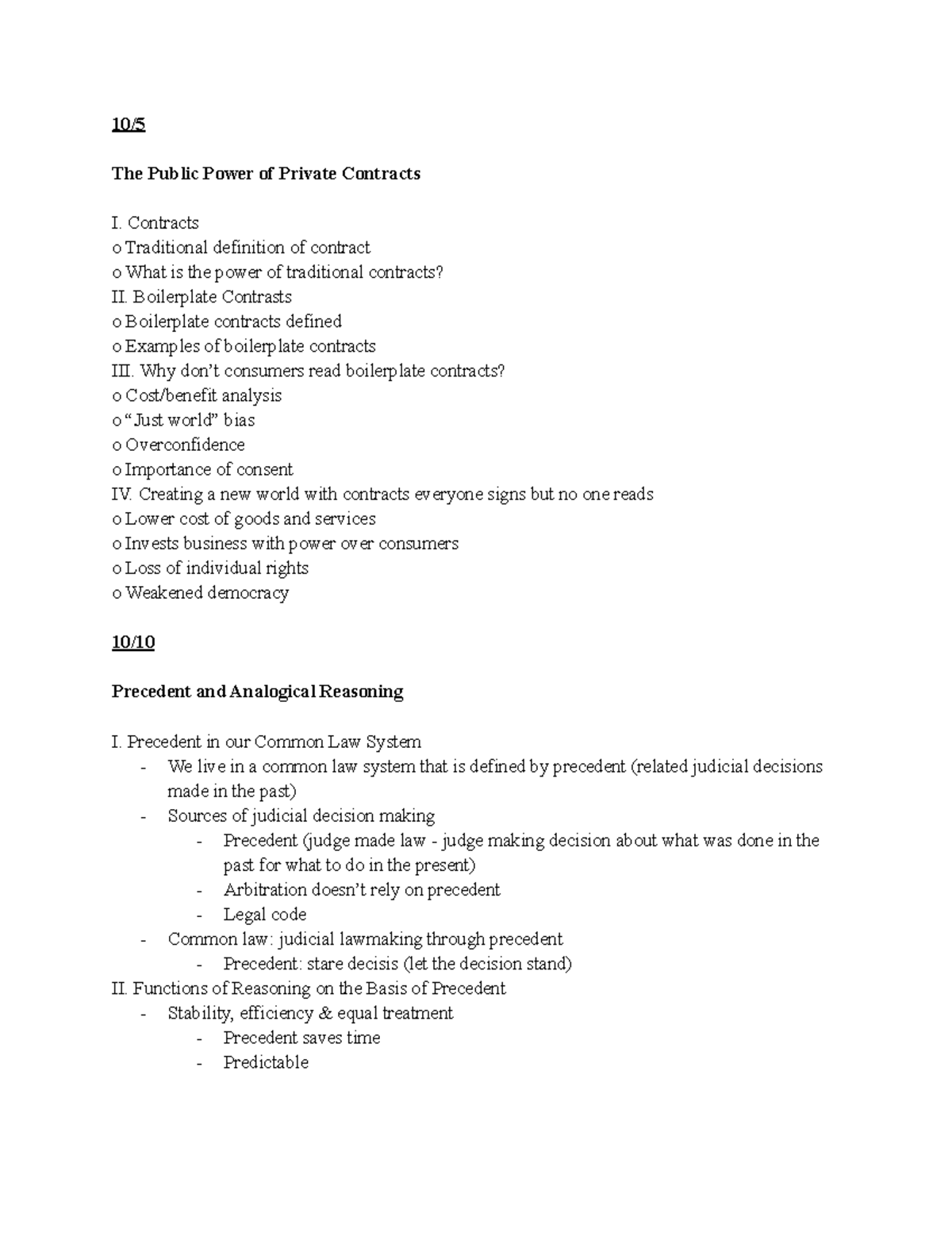 Part 2 LLA Notes - Professor Bybee - 10/ The Public Power of Private ...