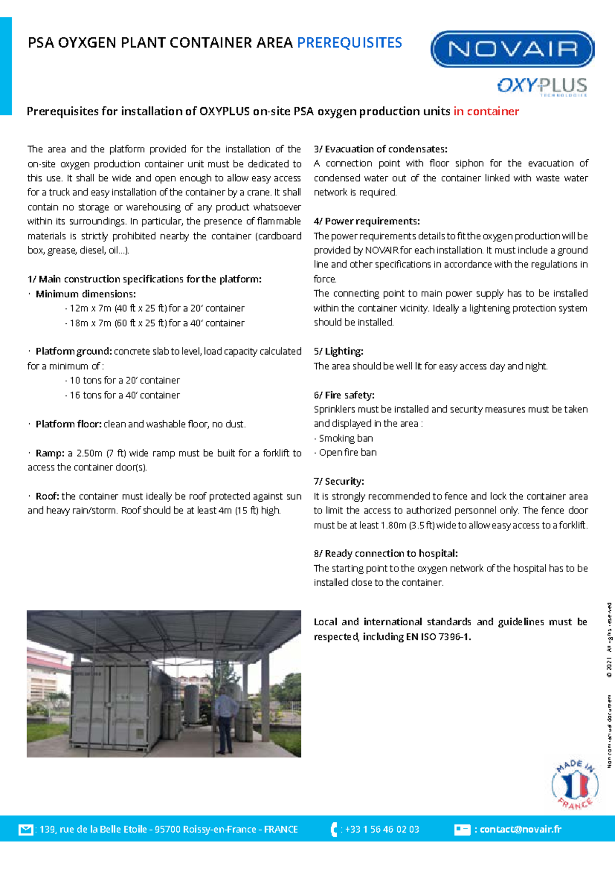 EN Novair Prerequisites PSA O2 Container - Non contractual document ...