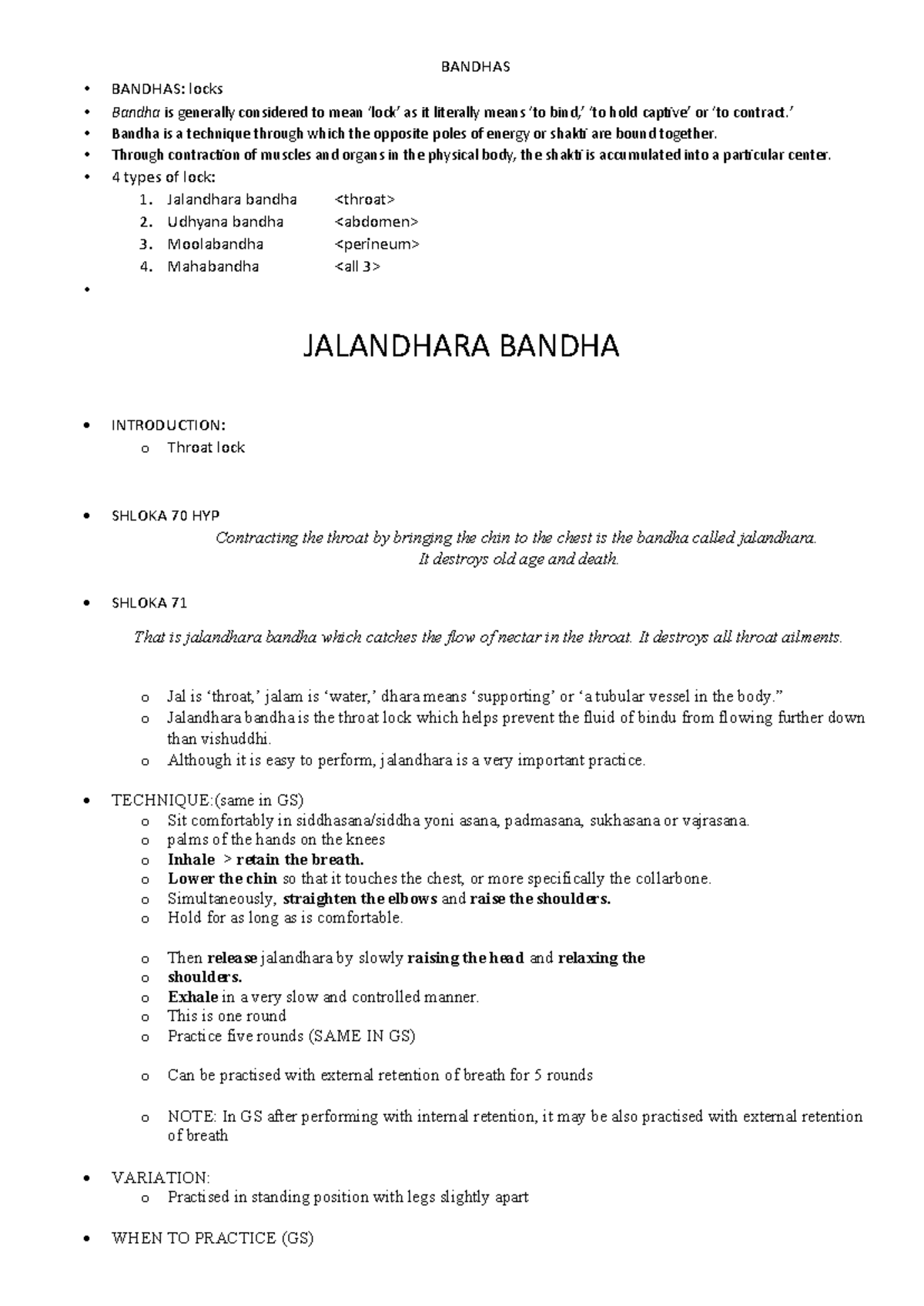 Bandhas - ’ • Bandha is a technique through which the opposite poles of ...
