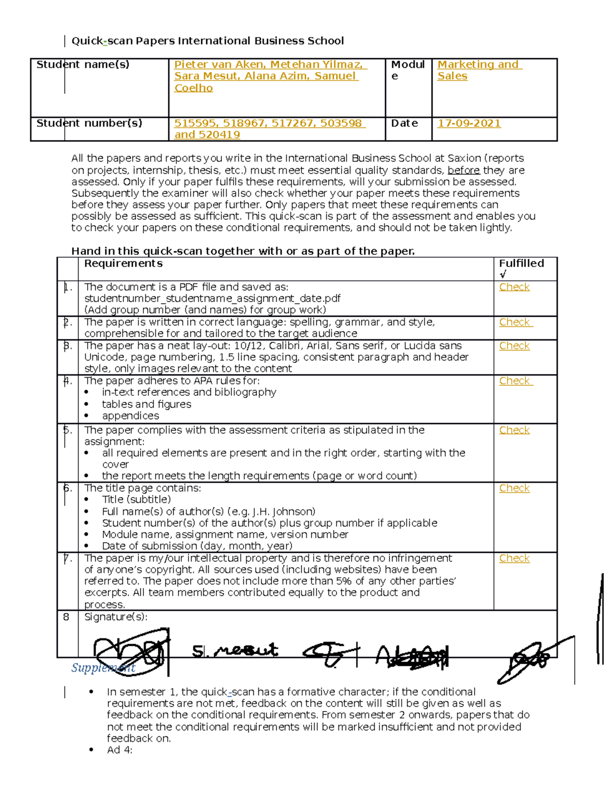 Quickscan van h - Quick-scan Papers International Business School ...