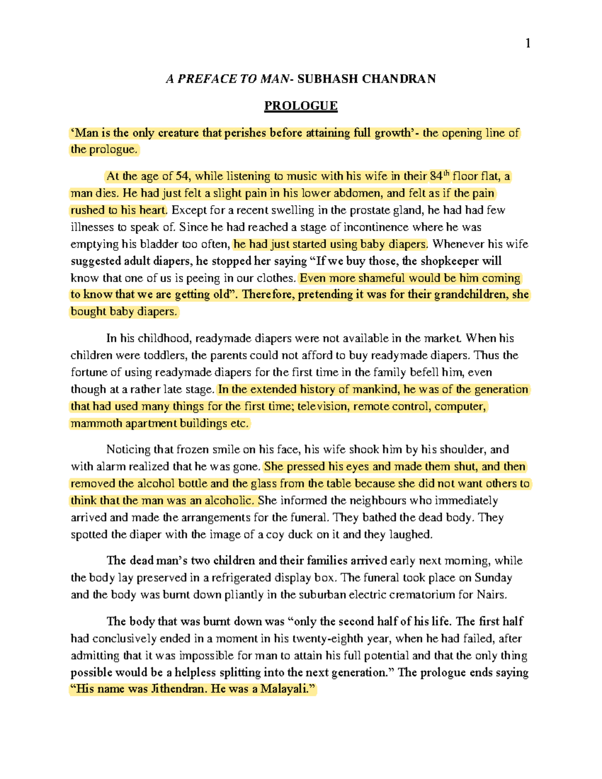 A Preface to Man - chapters - A PREFACE TO MAN- SUBHASH CHANDRAN ...