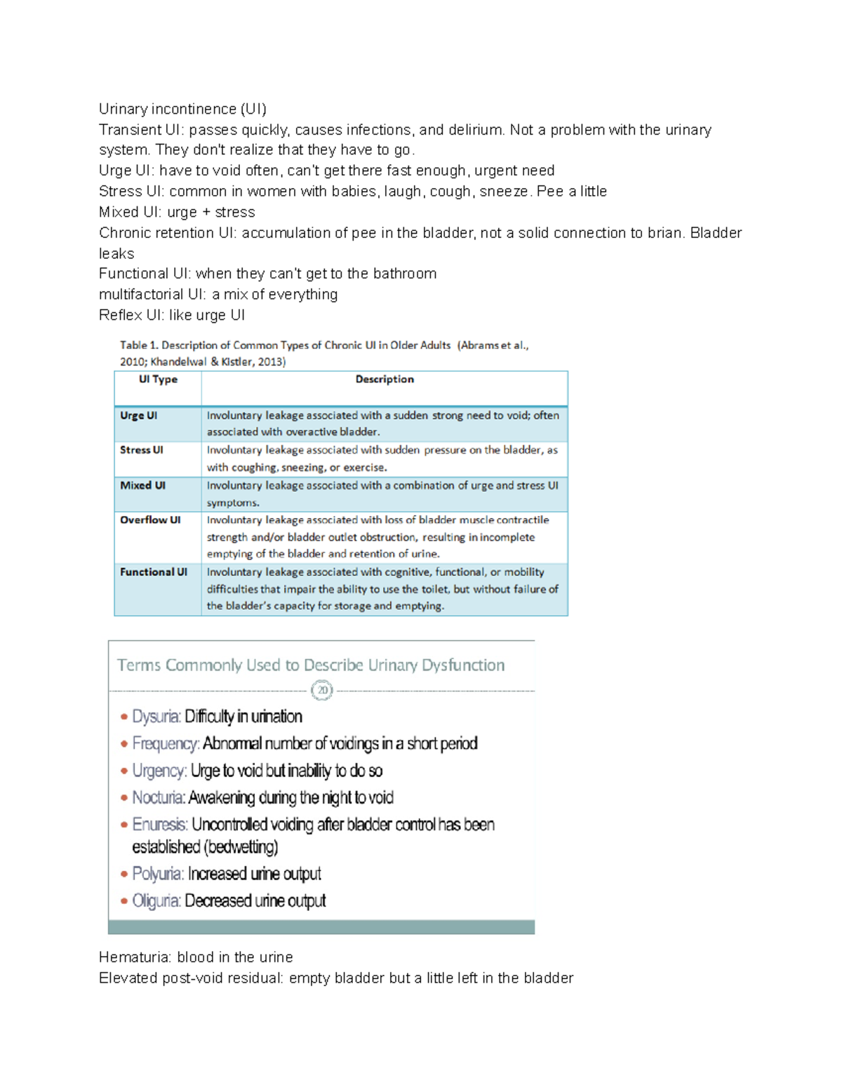 Urinary incontinence (UI)- nursing theory - Urinary incontinence (UI ...