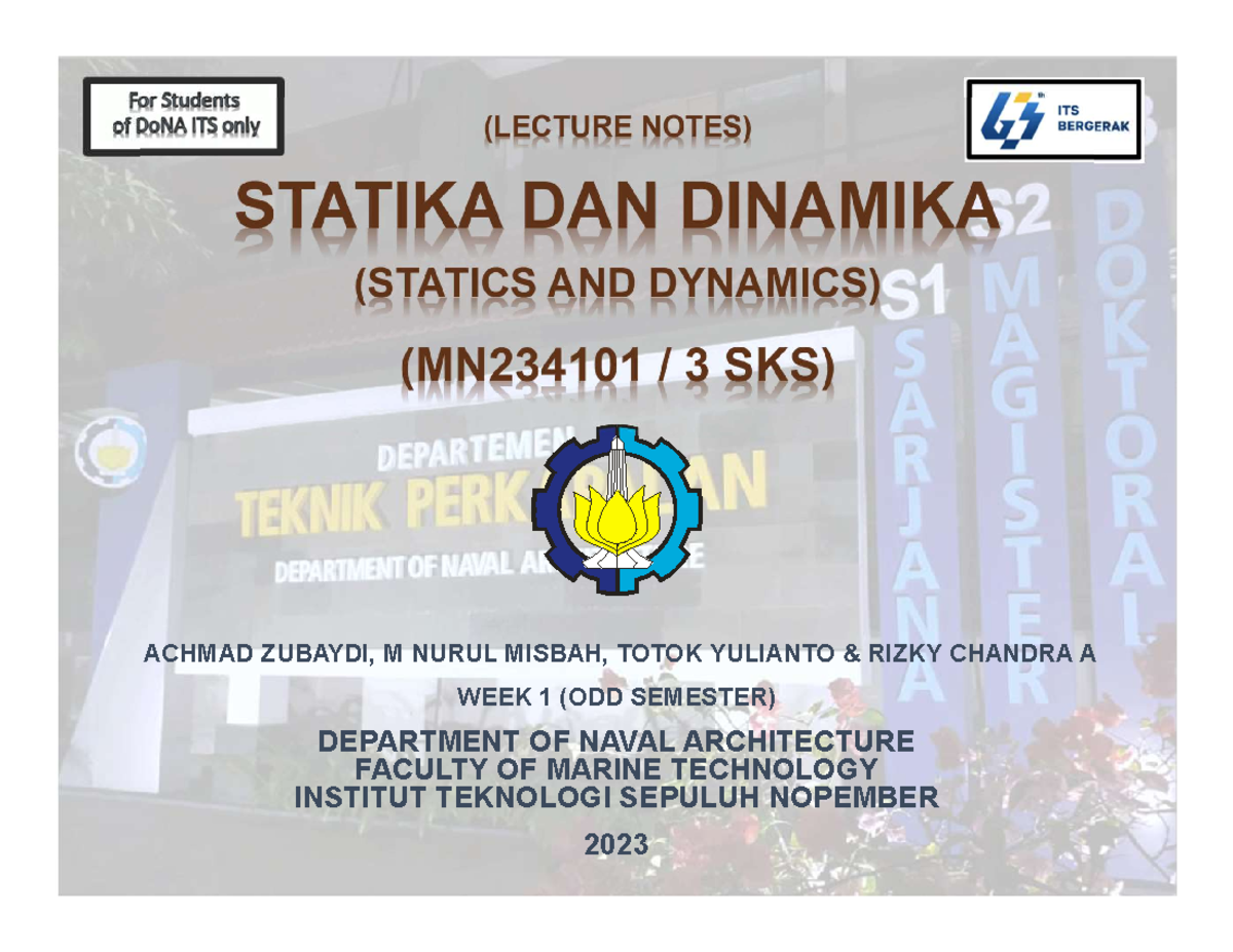Materi Statika dan Dinamika 1 - ####### ACHMAD ZUBAYDI, M NURUL MISBAH ...