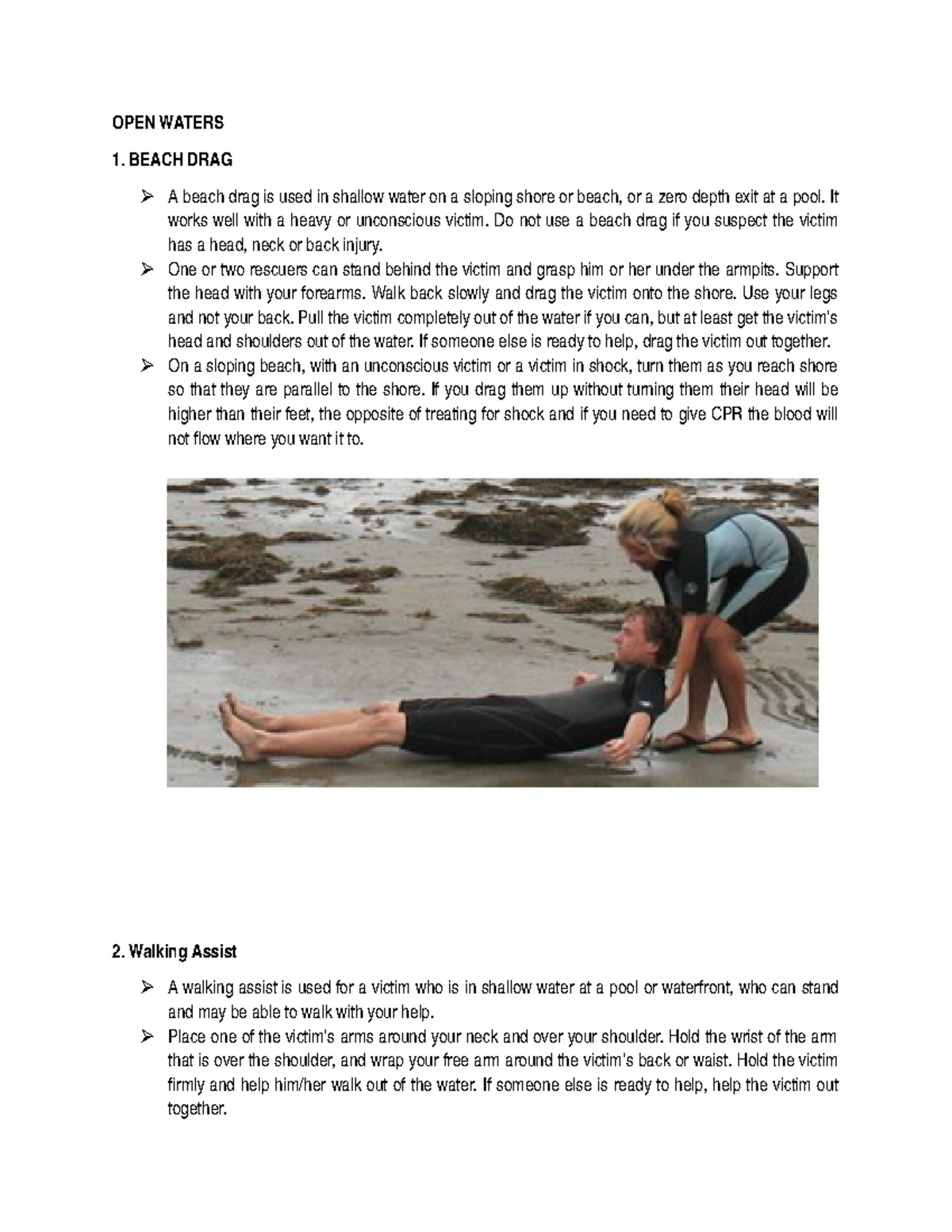 Kemkeme - BASIC WATER RESCUE - OPEN WATERS 1. BEACH DRAG A beach drag ...