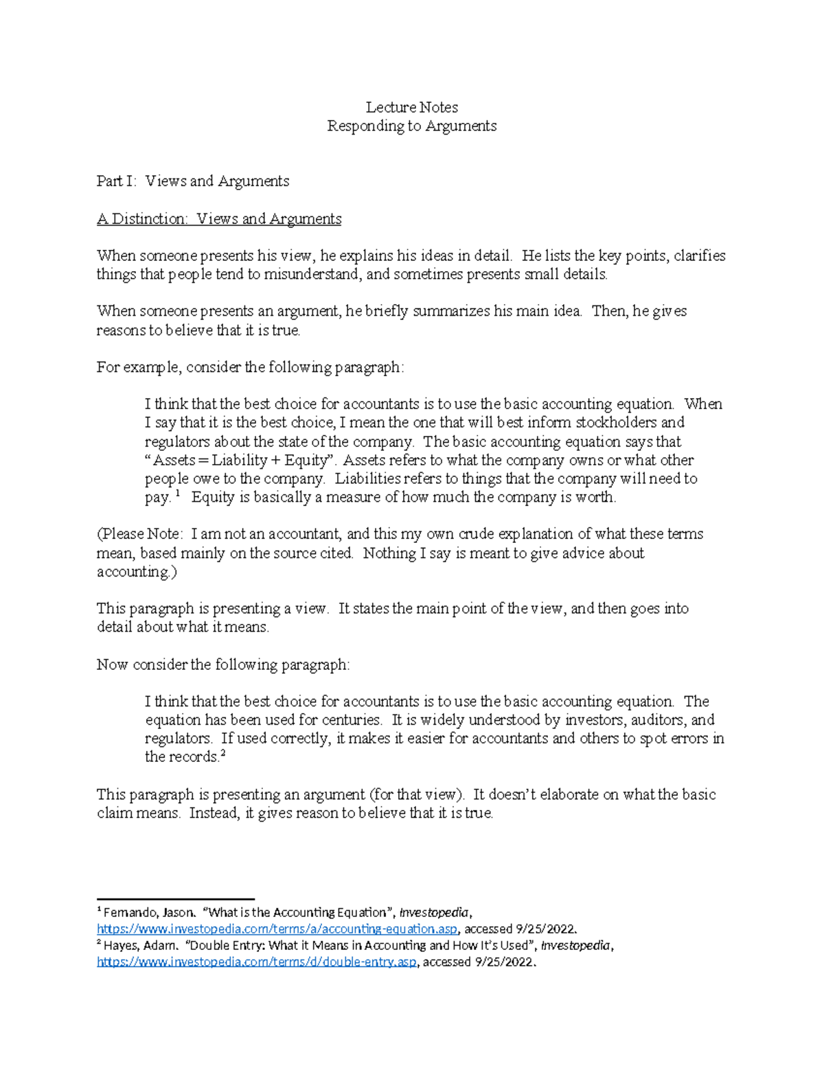 Responding To Arguments Lecture Notes 2022 Tagged Lecture Notes Responding To Arguments