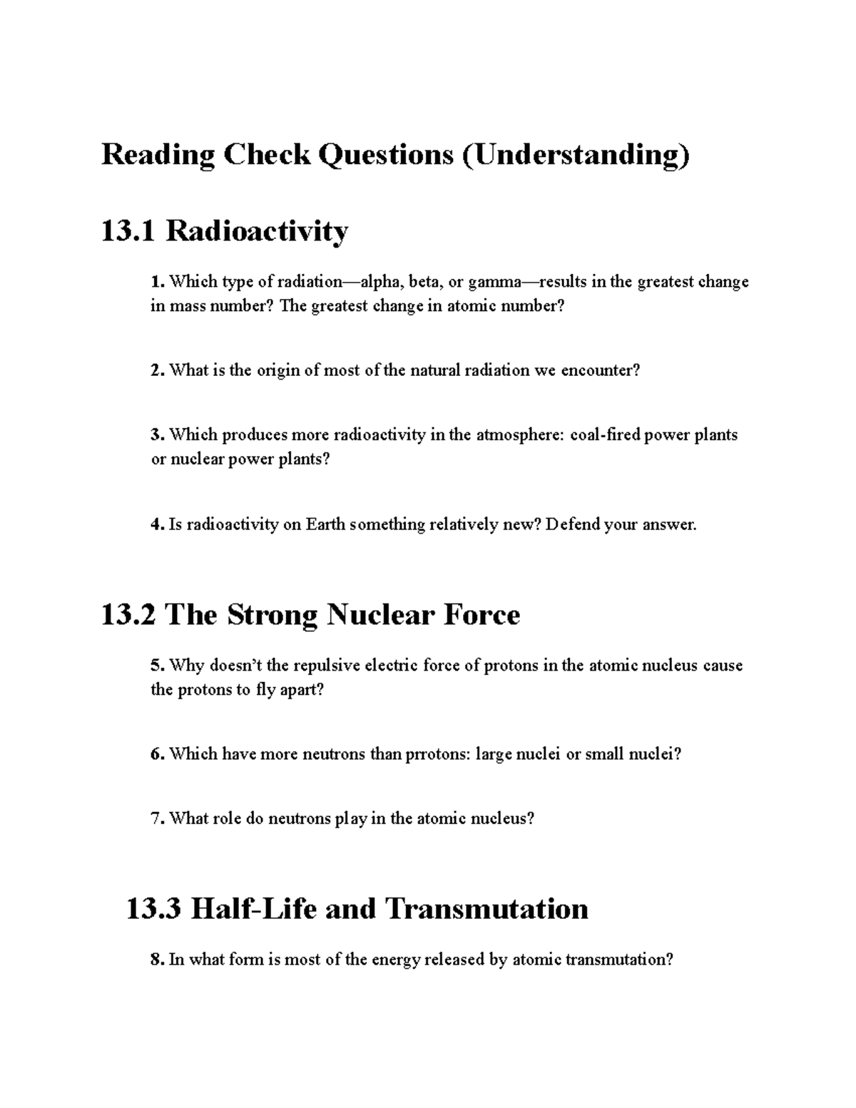 EDS Ch. 13 Understanding - Reading Check Questions (Understanding) 13 ...