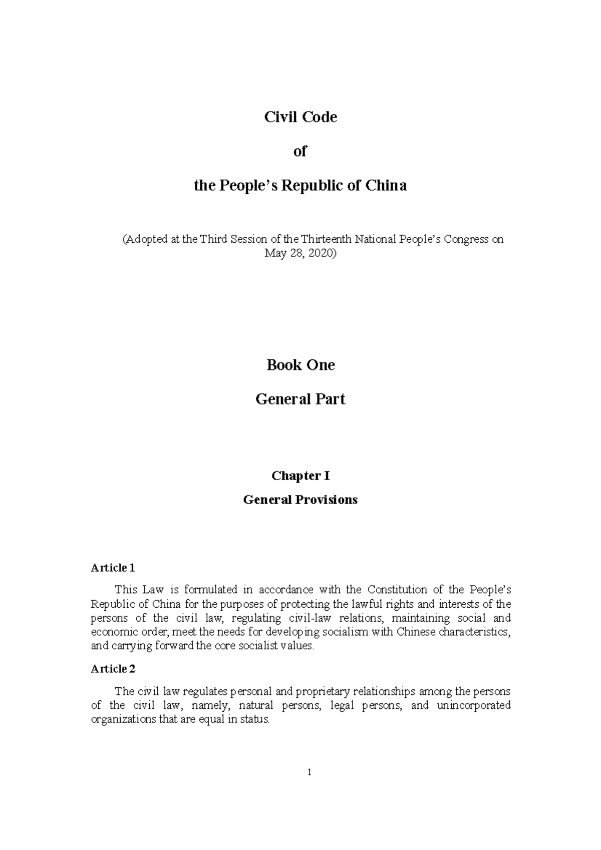 Civil Law China - Civil Law system in China - Civil Code of the People ...