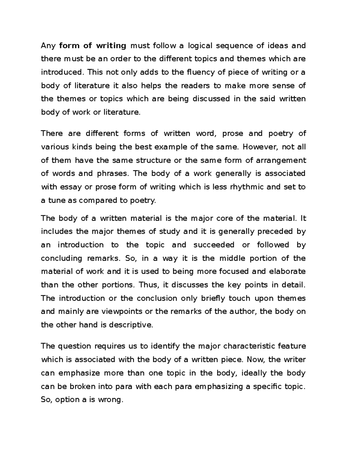 Form Of Writing Study Materials For This Course Any Form Of