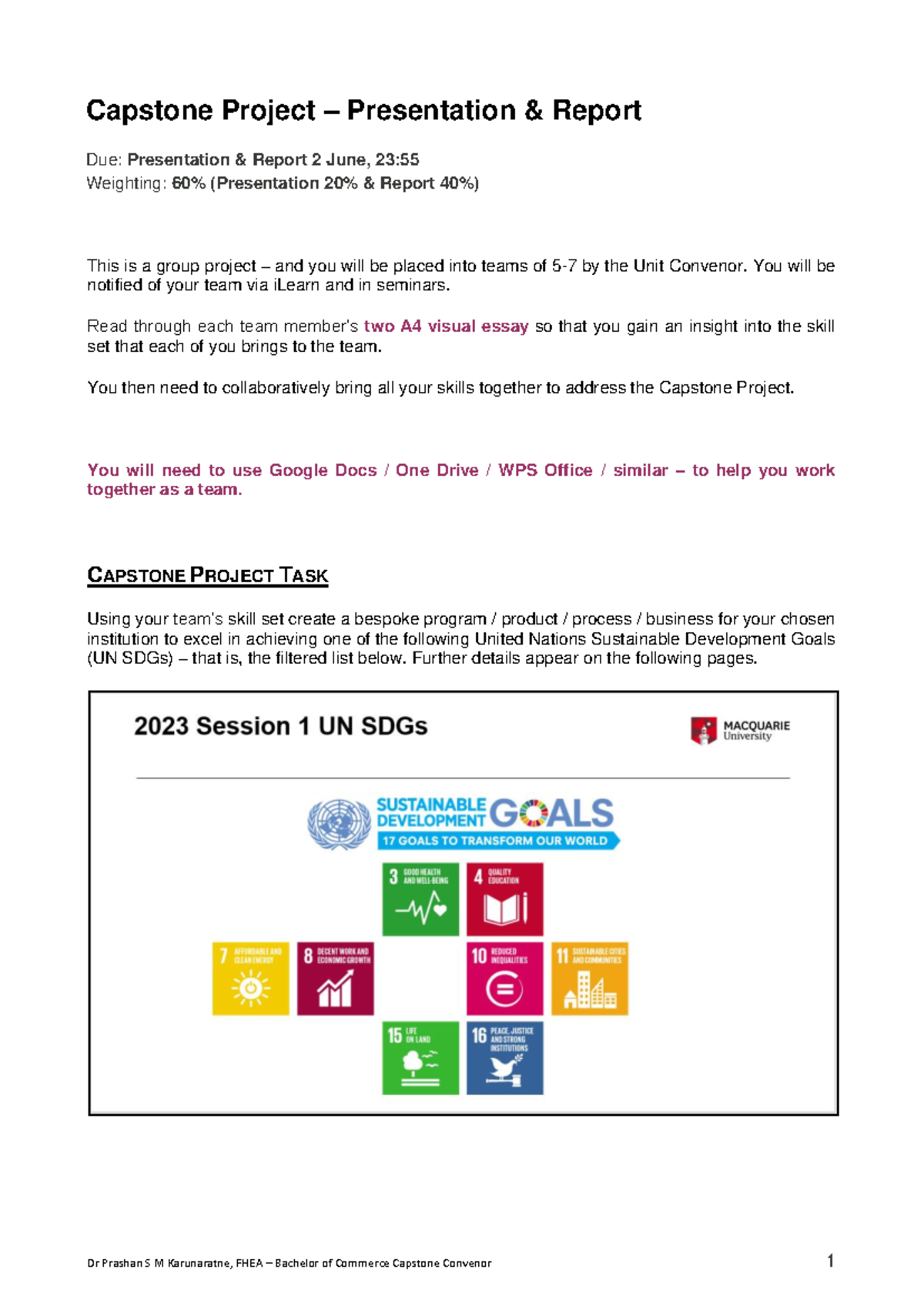 Capstone Project - S1 2023 - Capstone Project – Presentation & Report ...