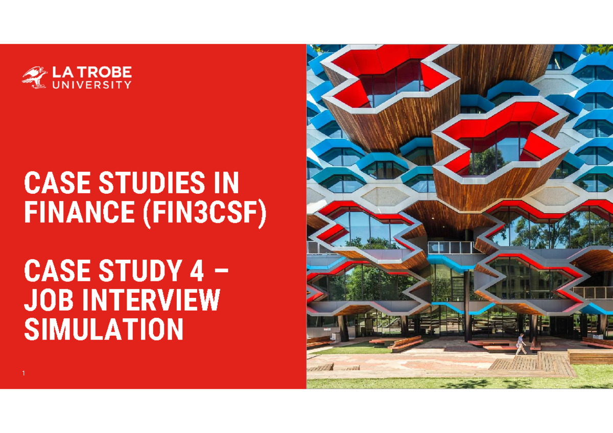 FIN3CSF Sem1, 2024 - Job interview simulation - CASE STUDIES IN FINANCE ...