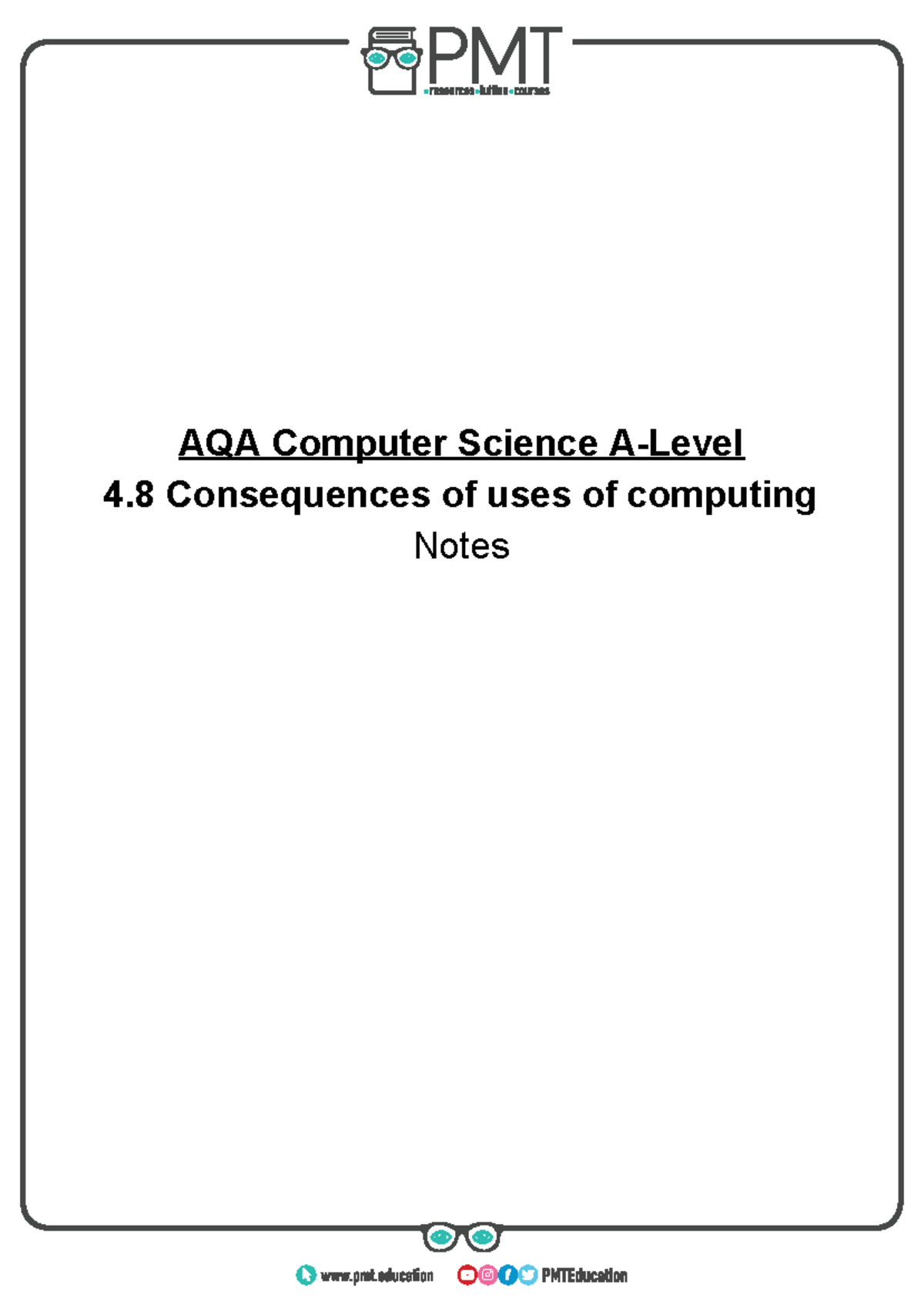 8. Consequences of Uses of Computing - AQA Computer Science A-Level 4 Consequences of uses of ...