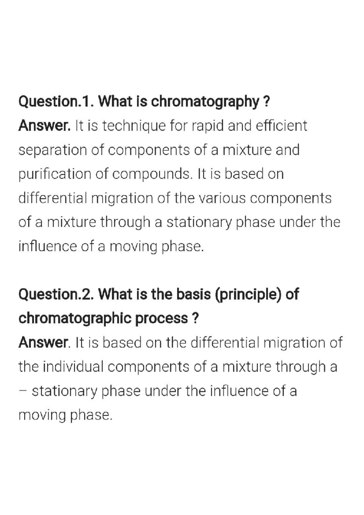Affinity & Gas Liquid chromatography - Chemistry - Studocu