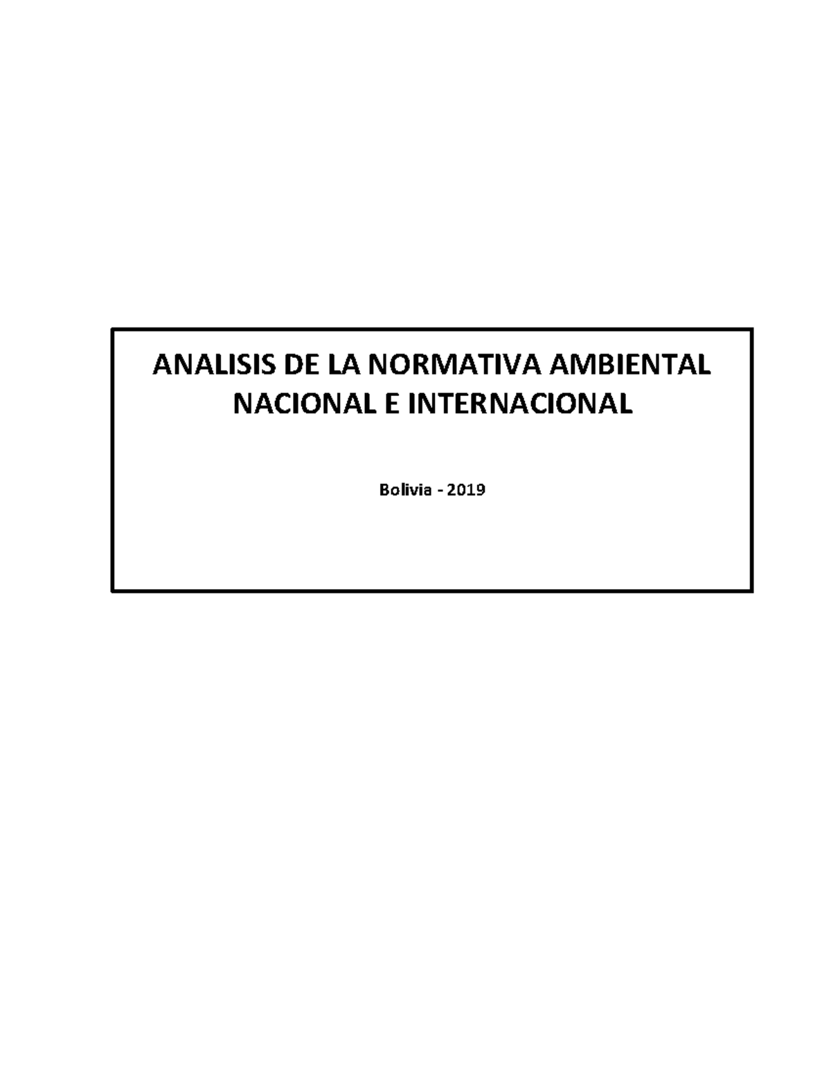 Análisis de la Normativa Ambiental Bolivia e Internacional - Warning: TT: undefined function: 32 ...