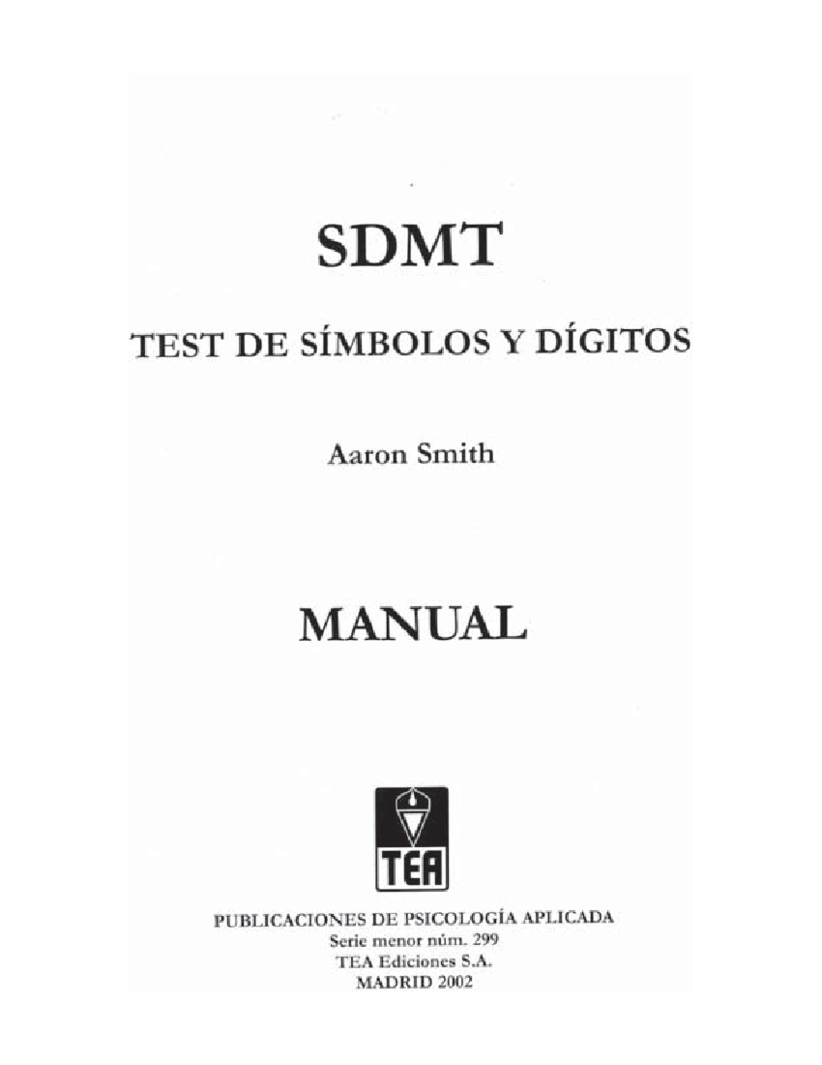 Manual Test (SDMT) - Evaluación y Diagnóstico de la Comunicación en ...