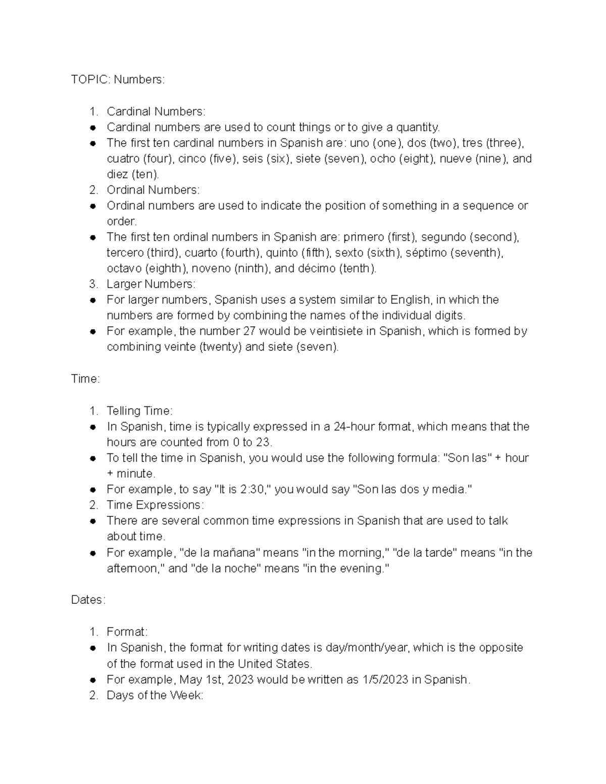 Week 2 lecture Study notes - TOPIC: Numbers: Cardinal Numbers: Cardinal ...