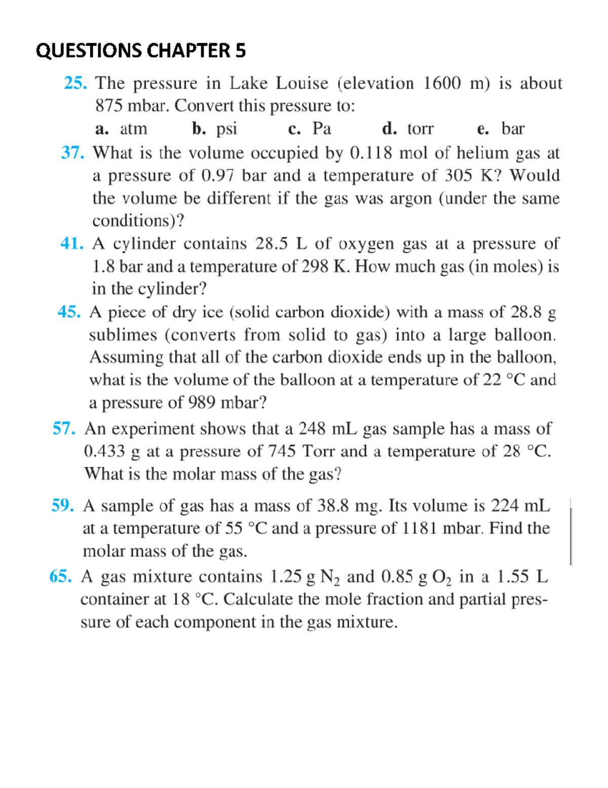 Questions CH5 - Chem 101 - QUESTIONS CHAPTER 5 ANSWERS TO CHAPTER 5 ...