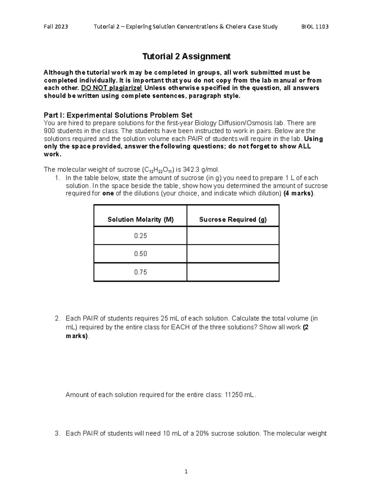 Tutorial 2 Bio Lab 1103 - Tutorial 2 Assignment Although the tutorial ...