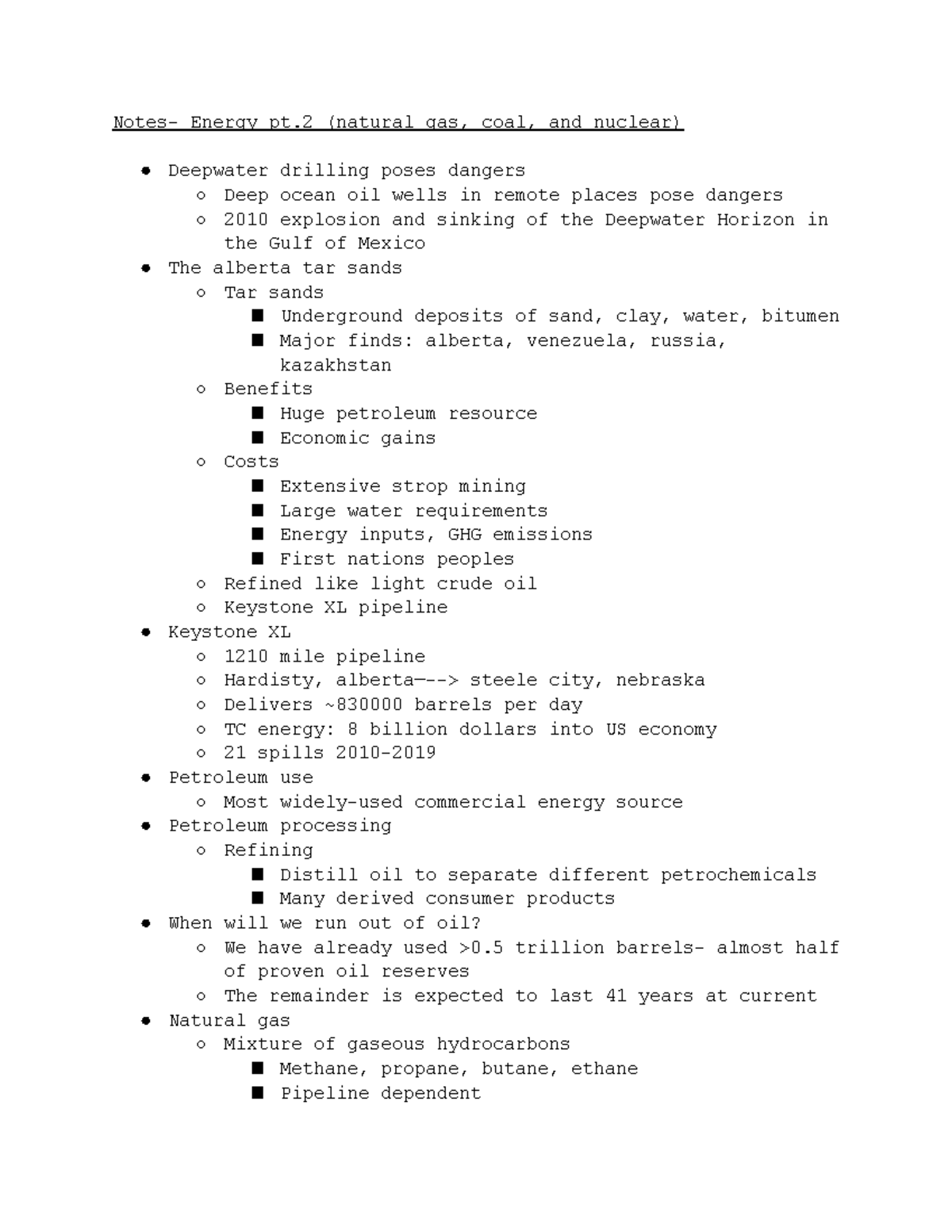 Global Environmental Issues Notes 24 - Notes- Energy pt (natural gas ...
