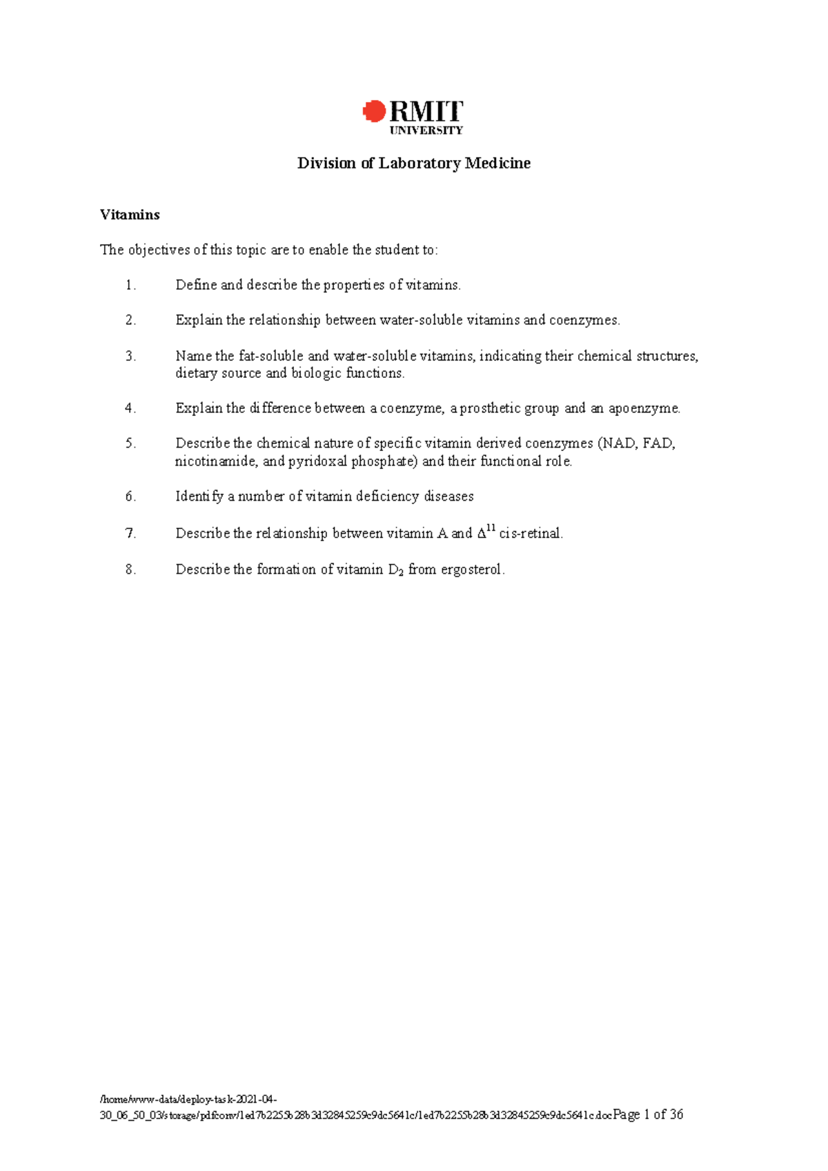 Lecture notes, lectures 5 - division of laboratory medicine - Division ...