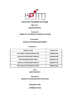 Sample report - INDUSTRIAL TRAINING REPORT Prepared by Sarina binti Abu ...