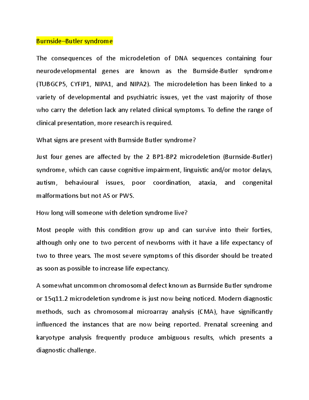 Burnside-Butler Syndrome - Burnside–Butler syndrome The consequences of ...