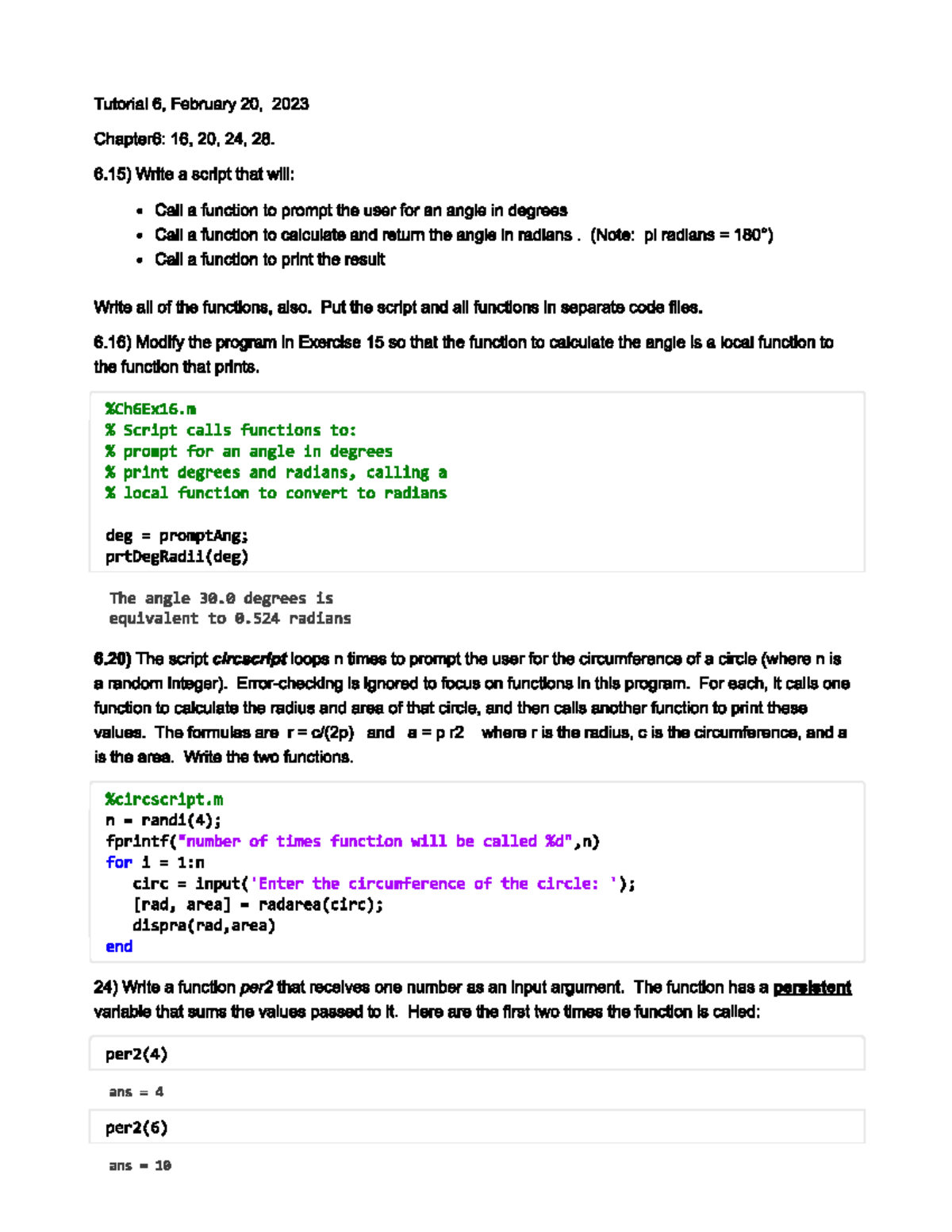 Tutorial 6 - BCEE 231 - Studocu