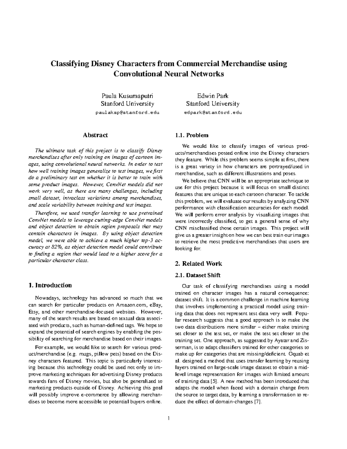 Classifying disney characters from commercial merchandise using ...