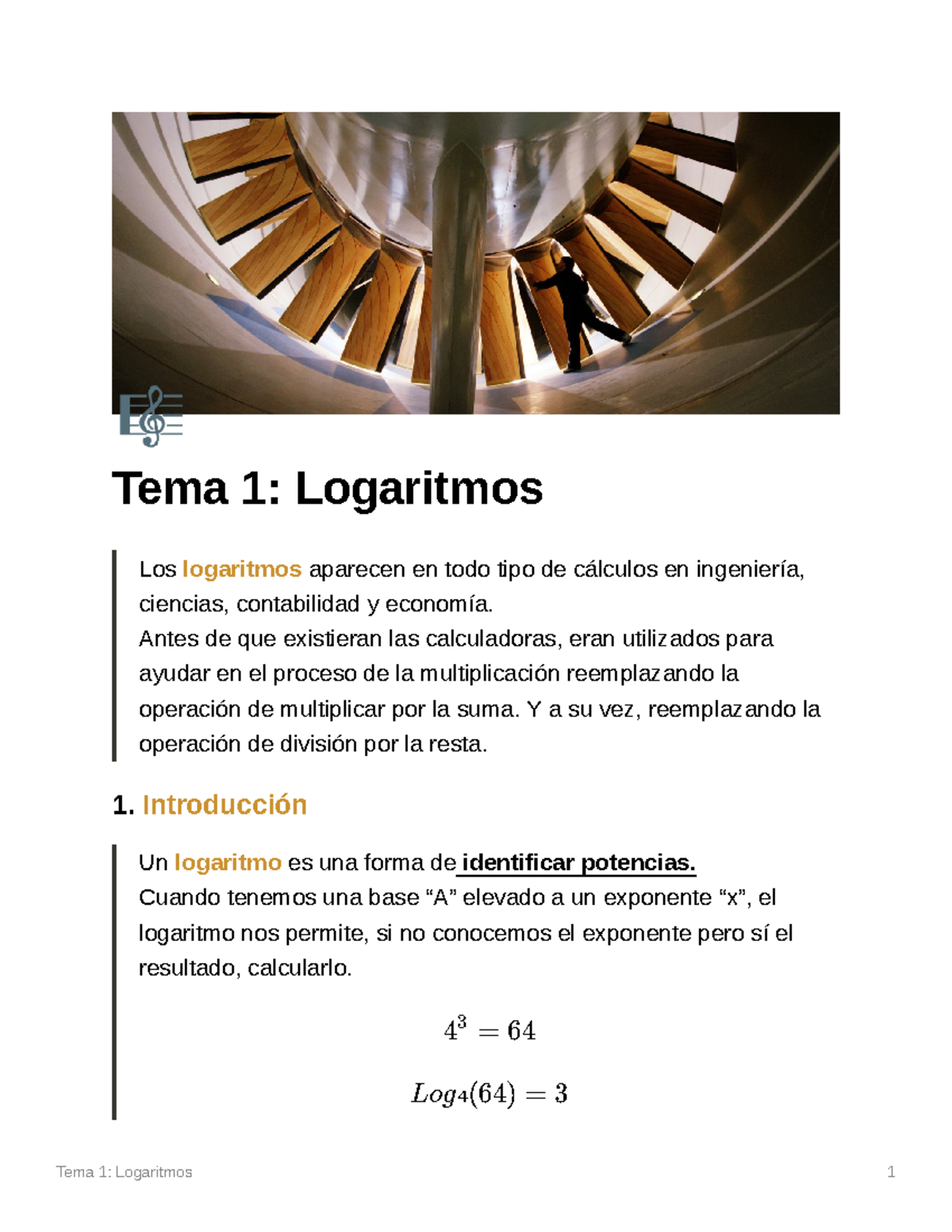 Tema 1 Logaritmos Tema 1 Logaritmos Los Logaritmos Aparecen En