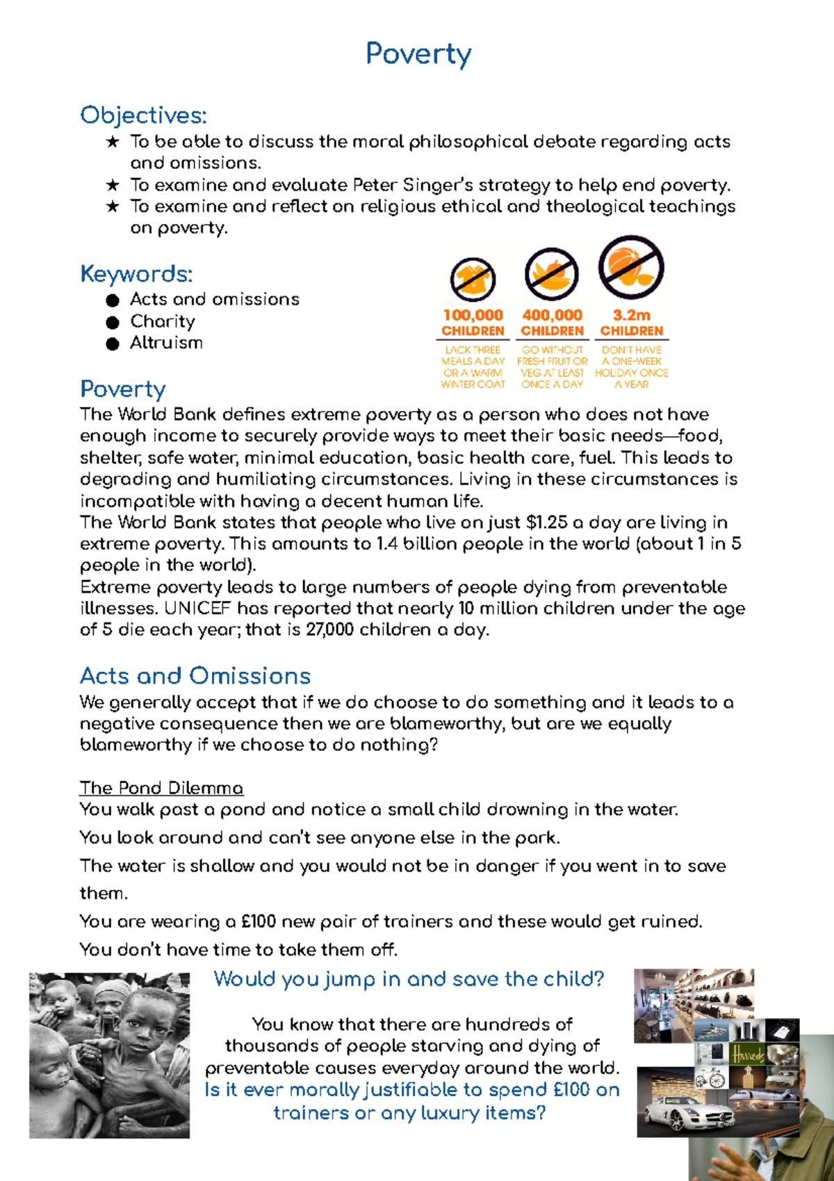 Information sheet - usa - Poverty Objectives: ★ To be able to discuss ...