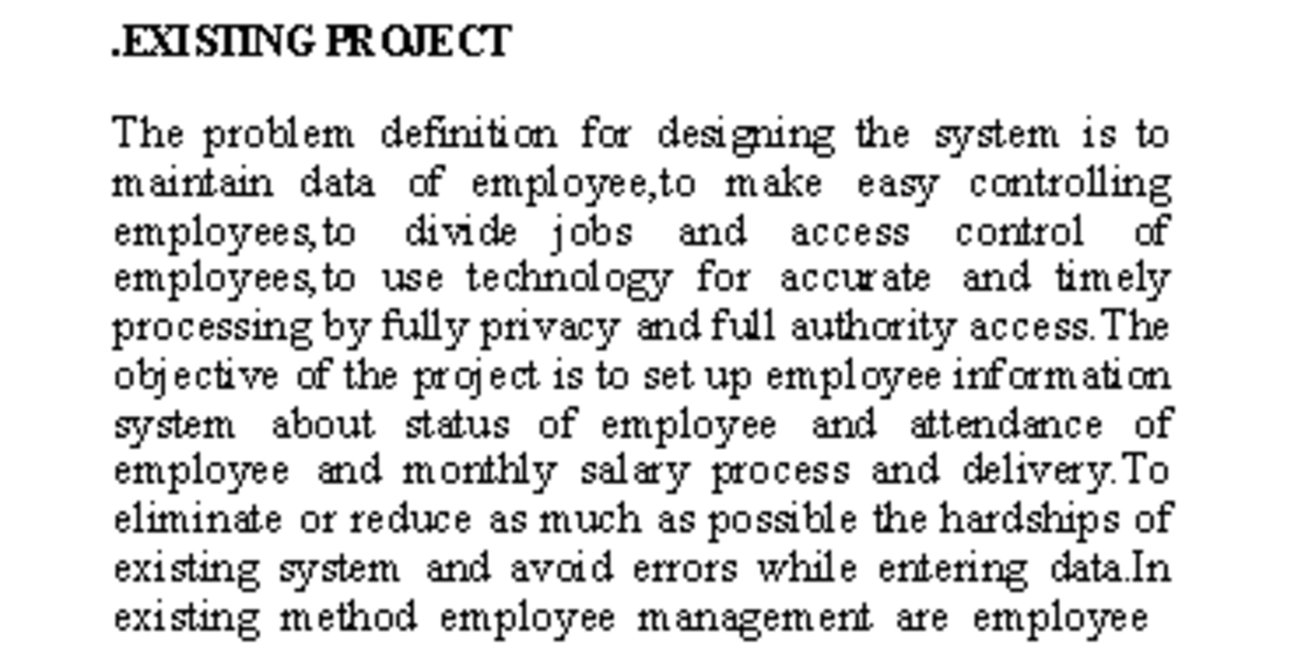 Existing Projec-WPS Office - .EXISTING PROJECT The problem definition ...