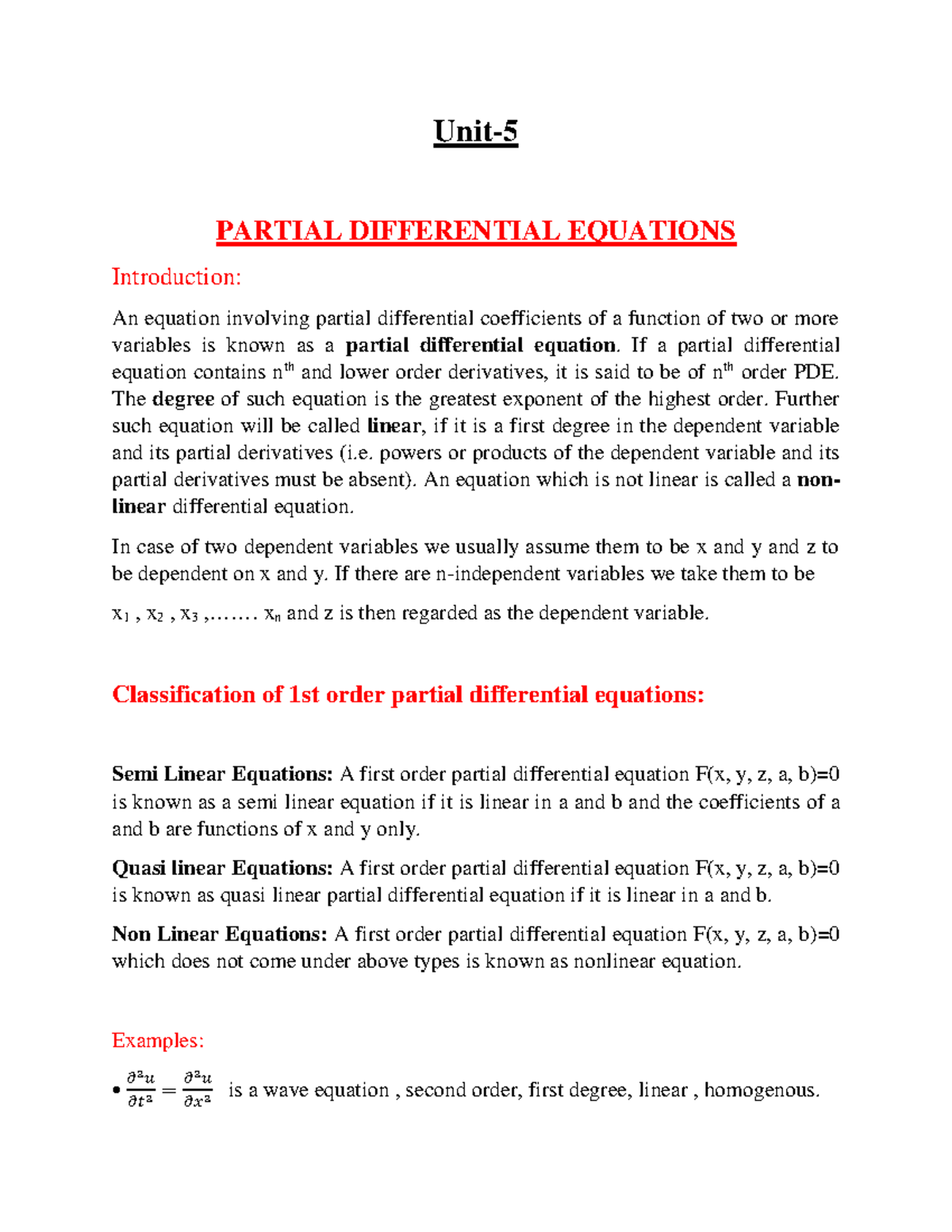 Partial differential equations - If a partial differential equation ...