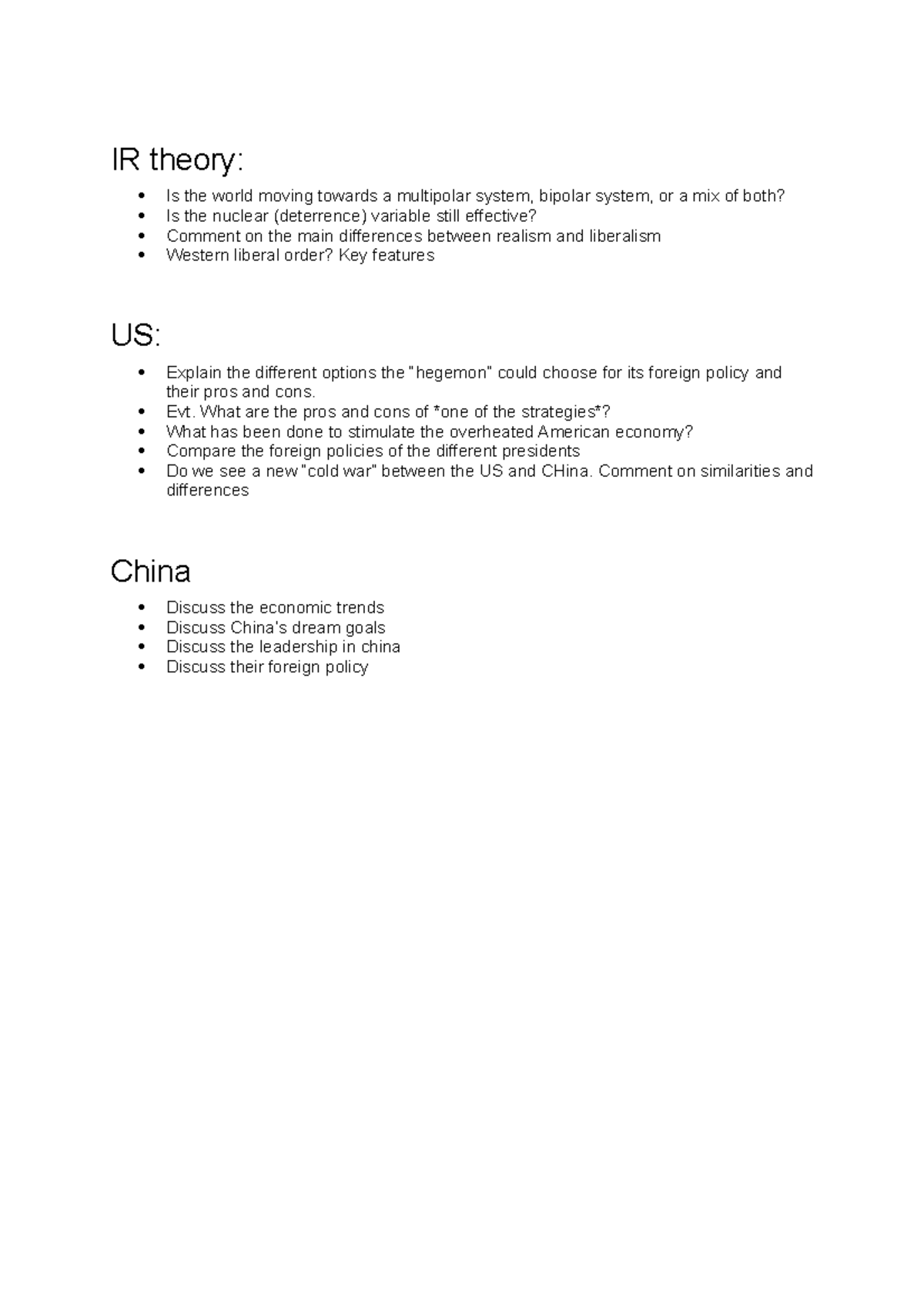 IR theory - IR theory: Is the world moving towards a multipolar system ...