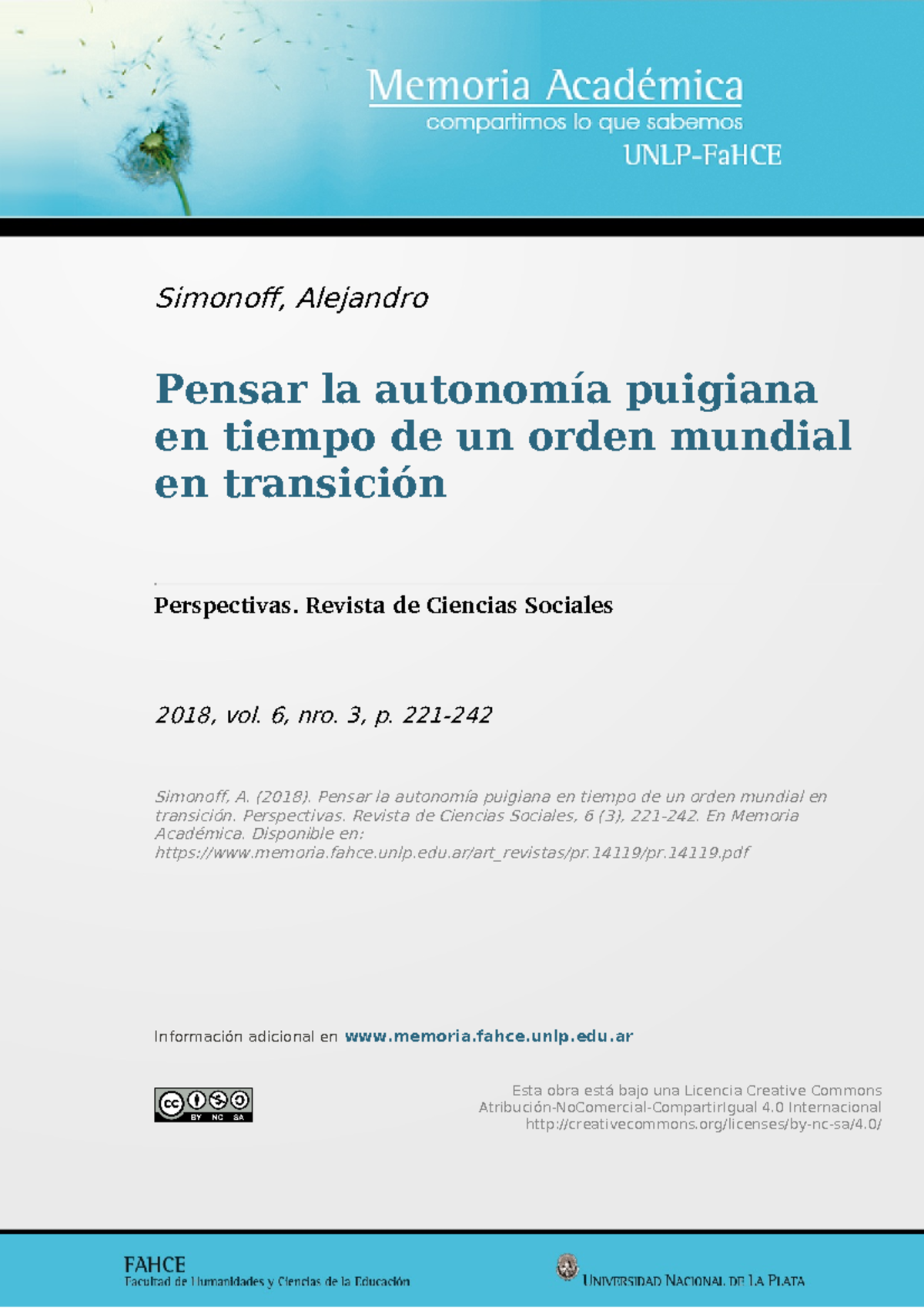 Puig - ... - Simonoff, Alejandro Pensar la autonomía puigiana en tiempo ...