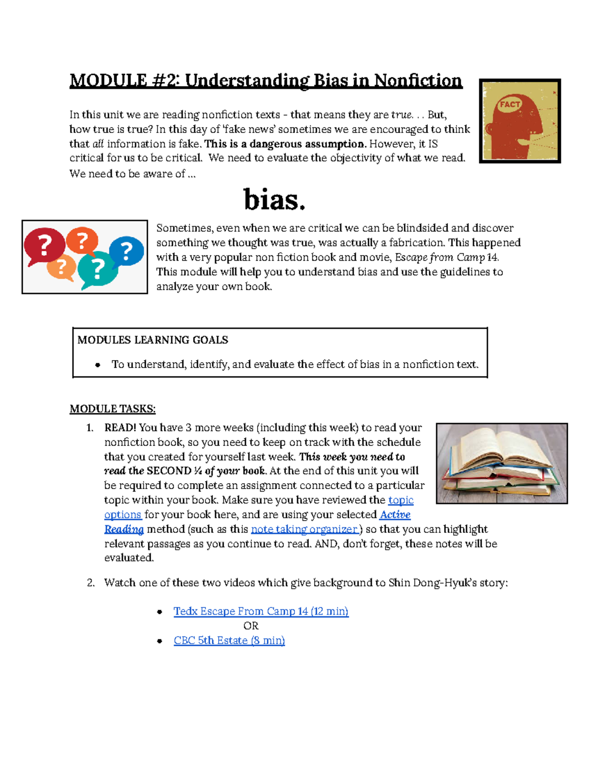 Module 2 Bias in Non-Fiction - MODULE #2 Understanding Bias in ...
