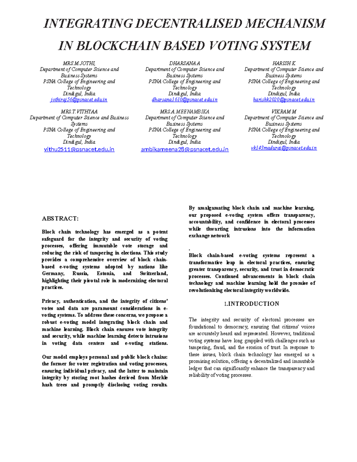 Integrating Decentralised Mechanism IN Blockchain Based Voting System ...
