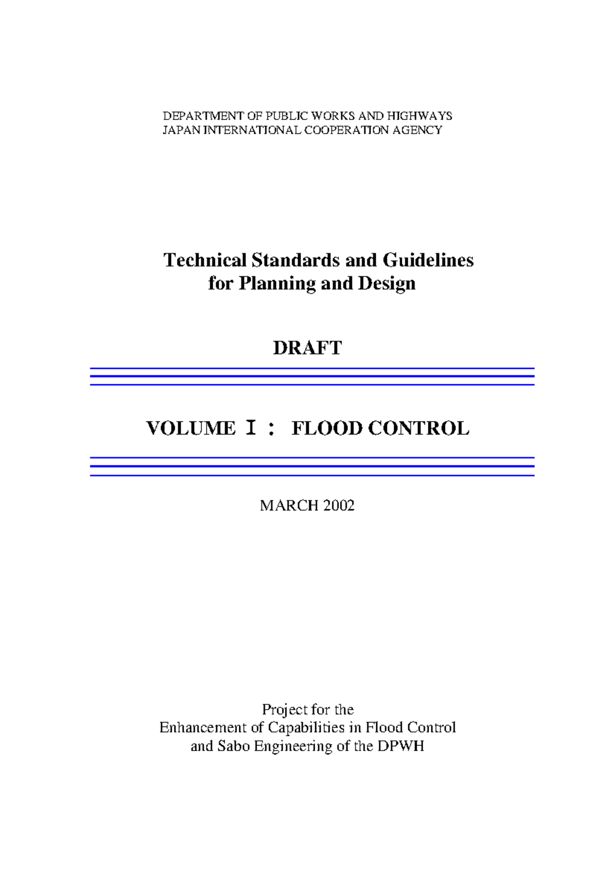 Technical Standards and Guidelines for Planning and Design - DEPARTMENT ...