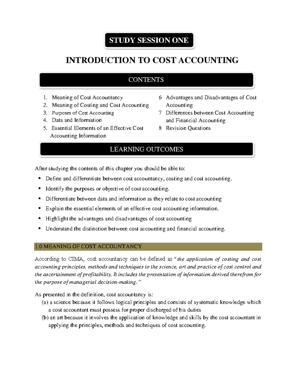 Introduction TO COST Accounting - INTRODUCTION TO COST ACCOUNTING After ...