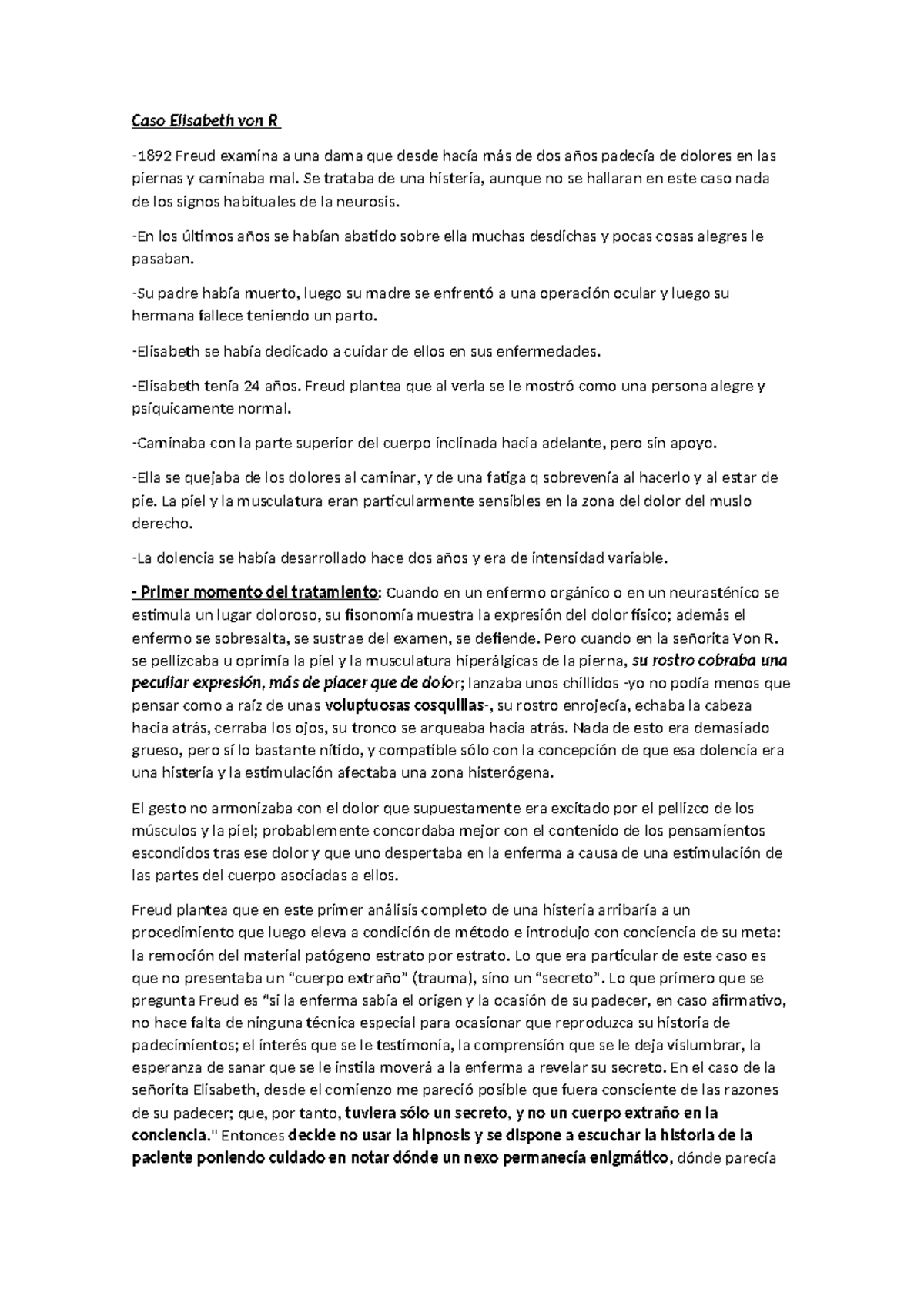 Caso Elisabeth von R - ljkjj - Caso Elisabeth von R -1892 Freud examina ...